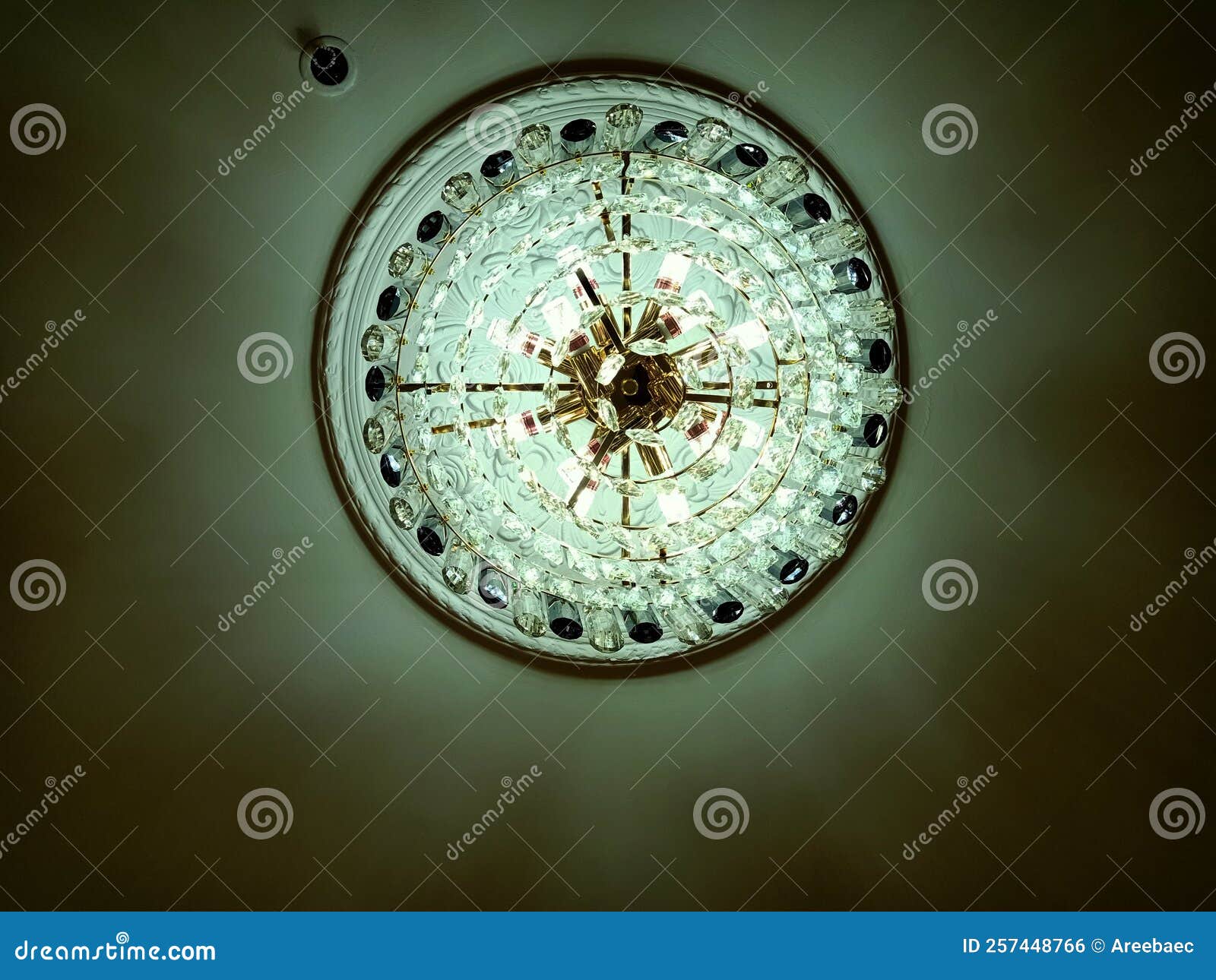 Ceiling Decor Light on Decorated Gypsem Celing Stock Photo - Image of ...