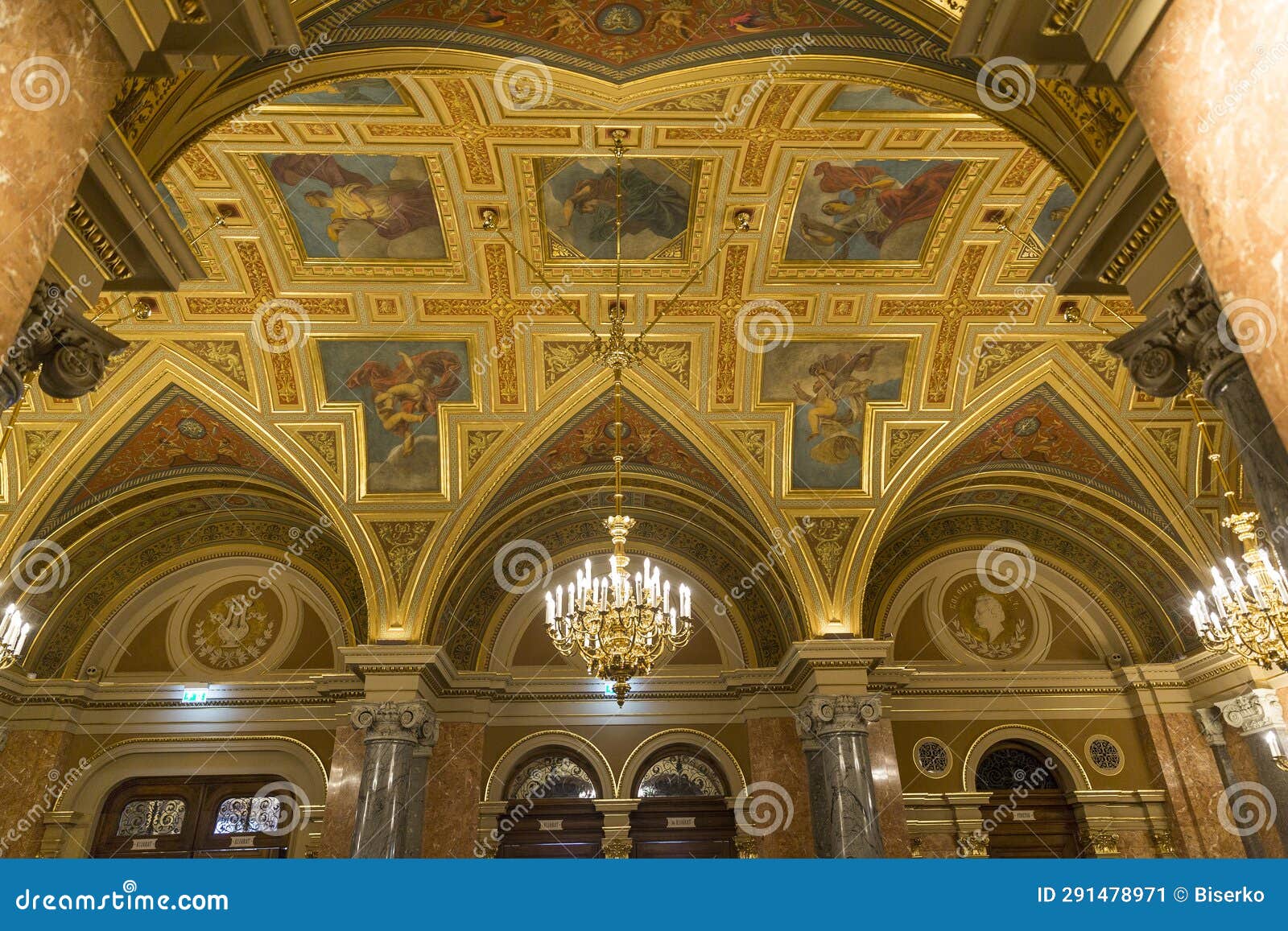Ceiling Decorations in the Opera Editorial Photo - Image of operaház ...