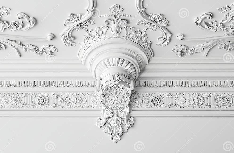 The Ceiling is Designed in a Rococo Style, with Classic Architecture ...