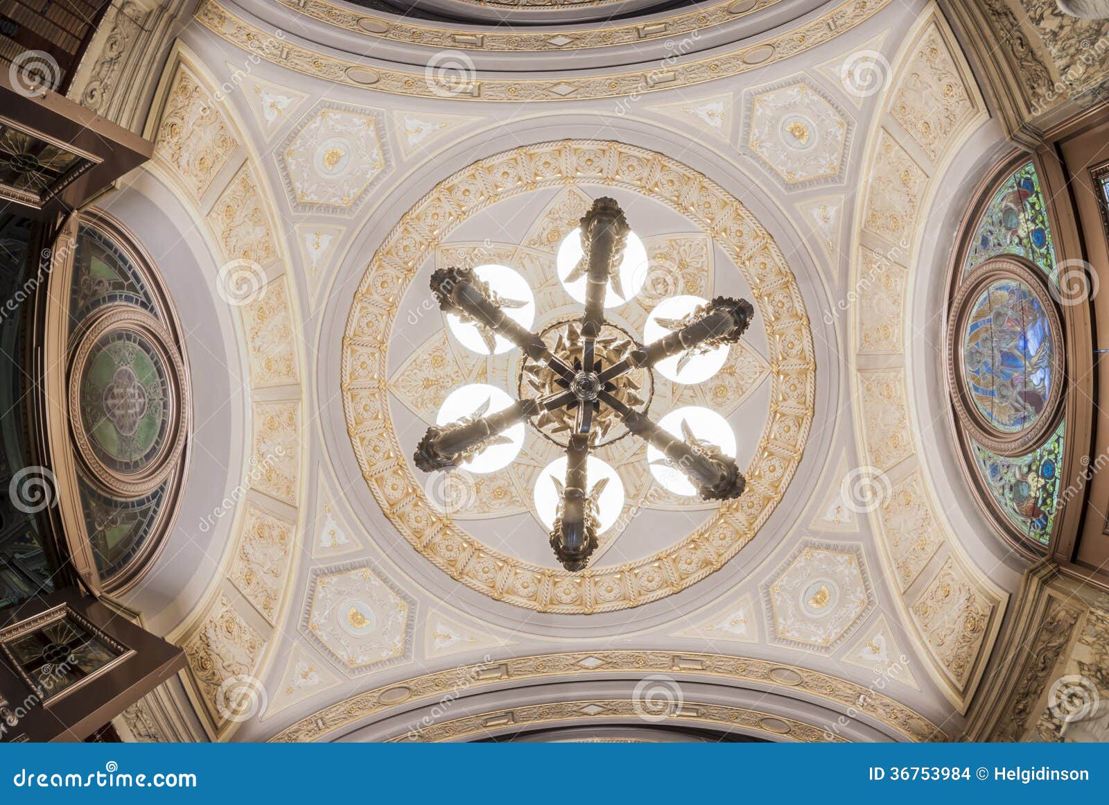 Ceiling,dome Catholic Church Stock Photo - Image of dominic, cross ...