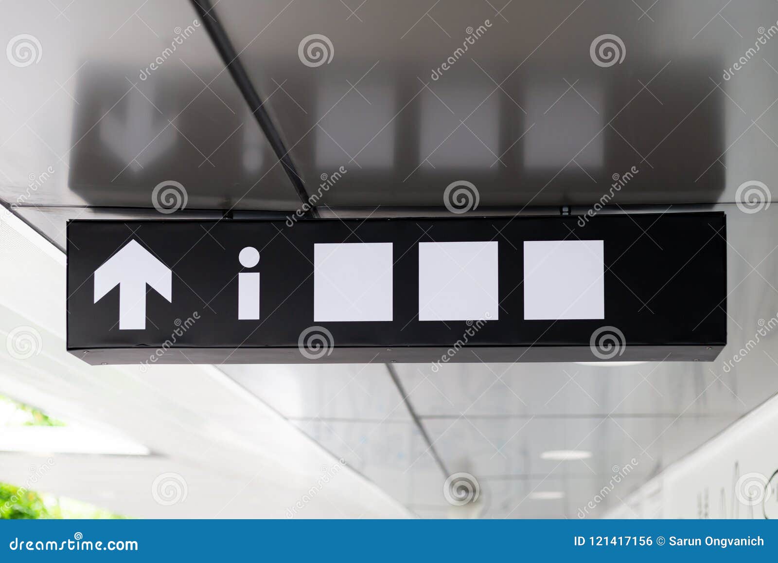 Empty White and Black Rectangle Sign. Stock Photo - Image of ...