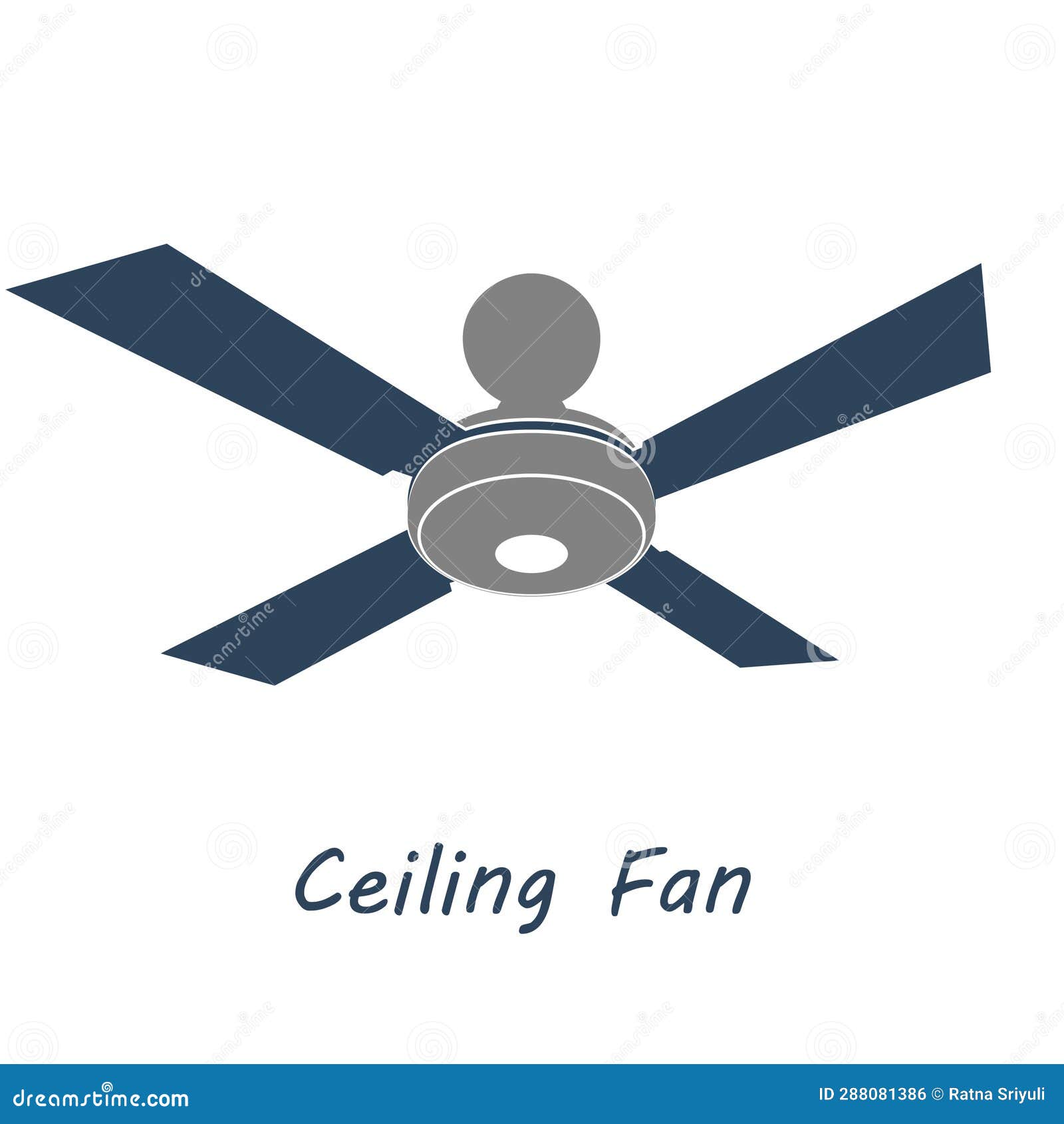 Ceiling Fan Design Vector Flat Isolated Illustration Stock Vector ...