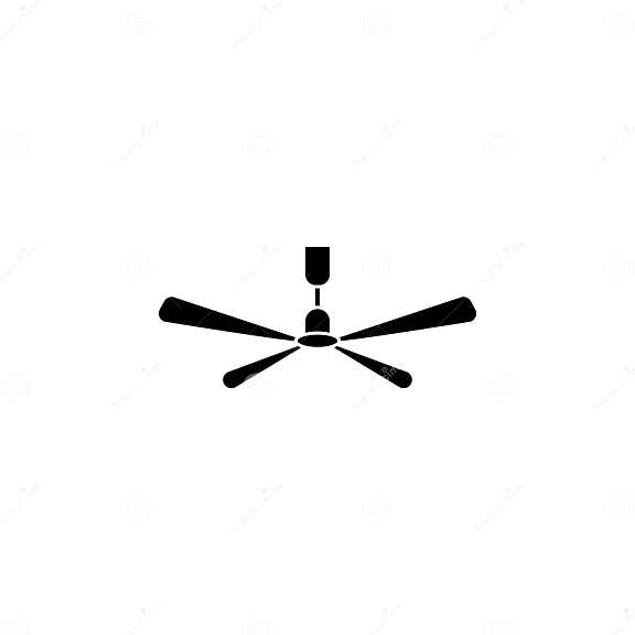 Ceiling Fan Icon Design. Ceiling Fan with Light. Vector Black Icon ...