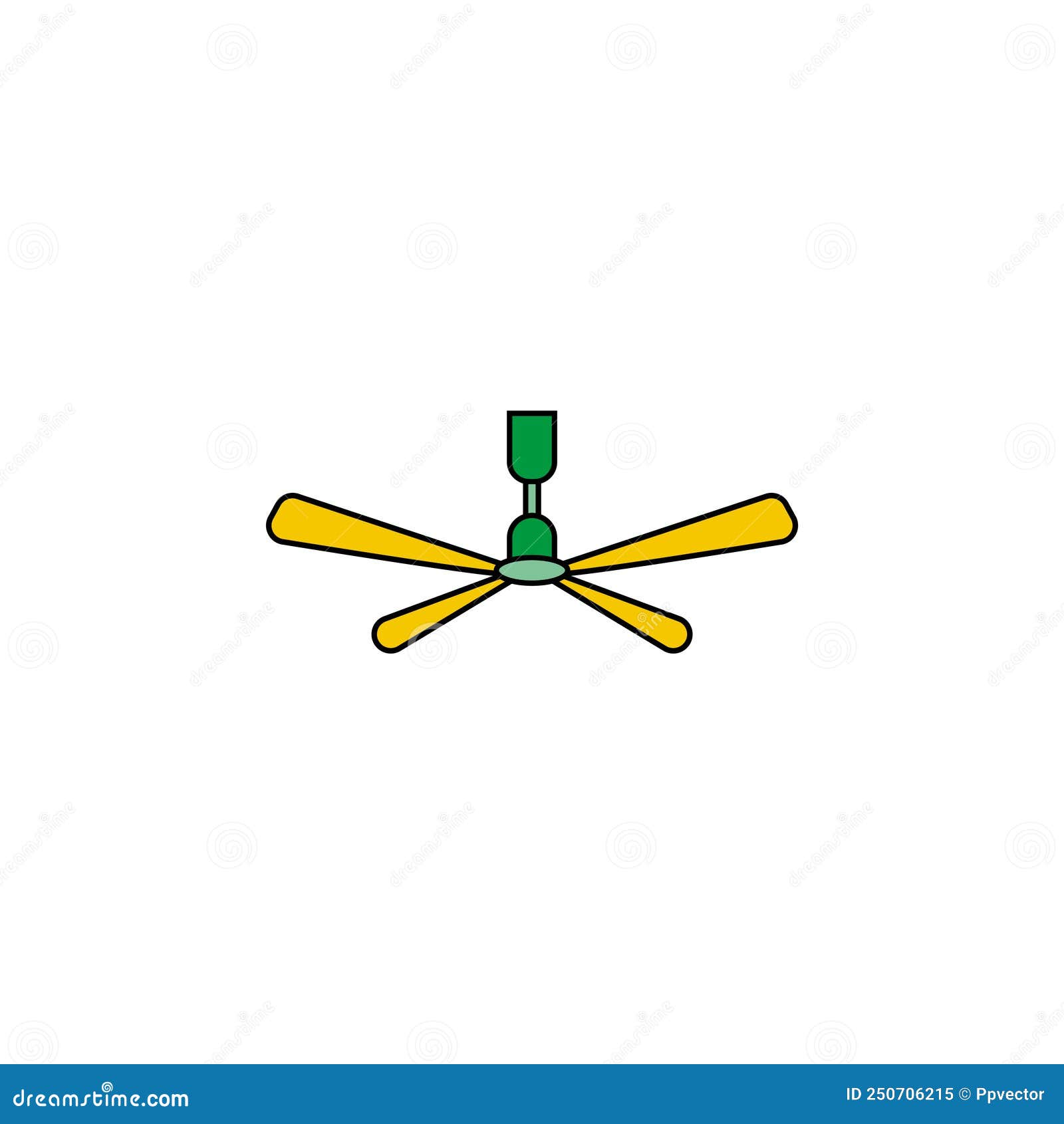 Ceiling Fan Icon Design. Ceiling Fan with Light. Vector Color Icon ...