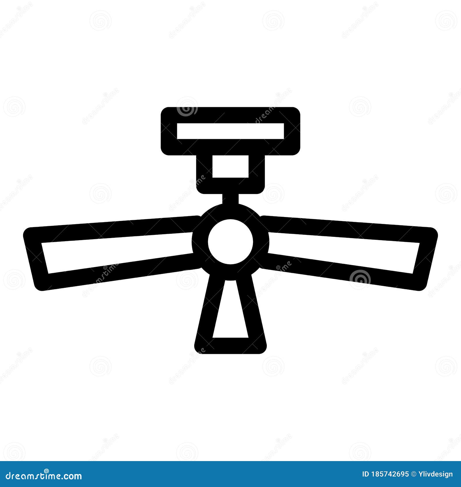 Ceiling Fan Icon, Outline Style Stock Vector - Illustration of lamp ...