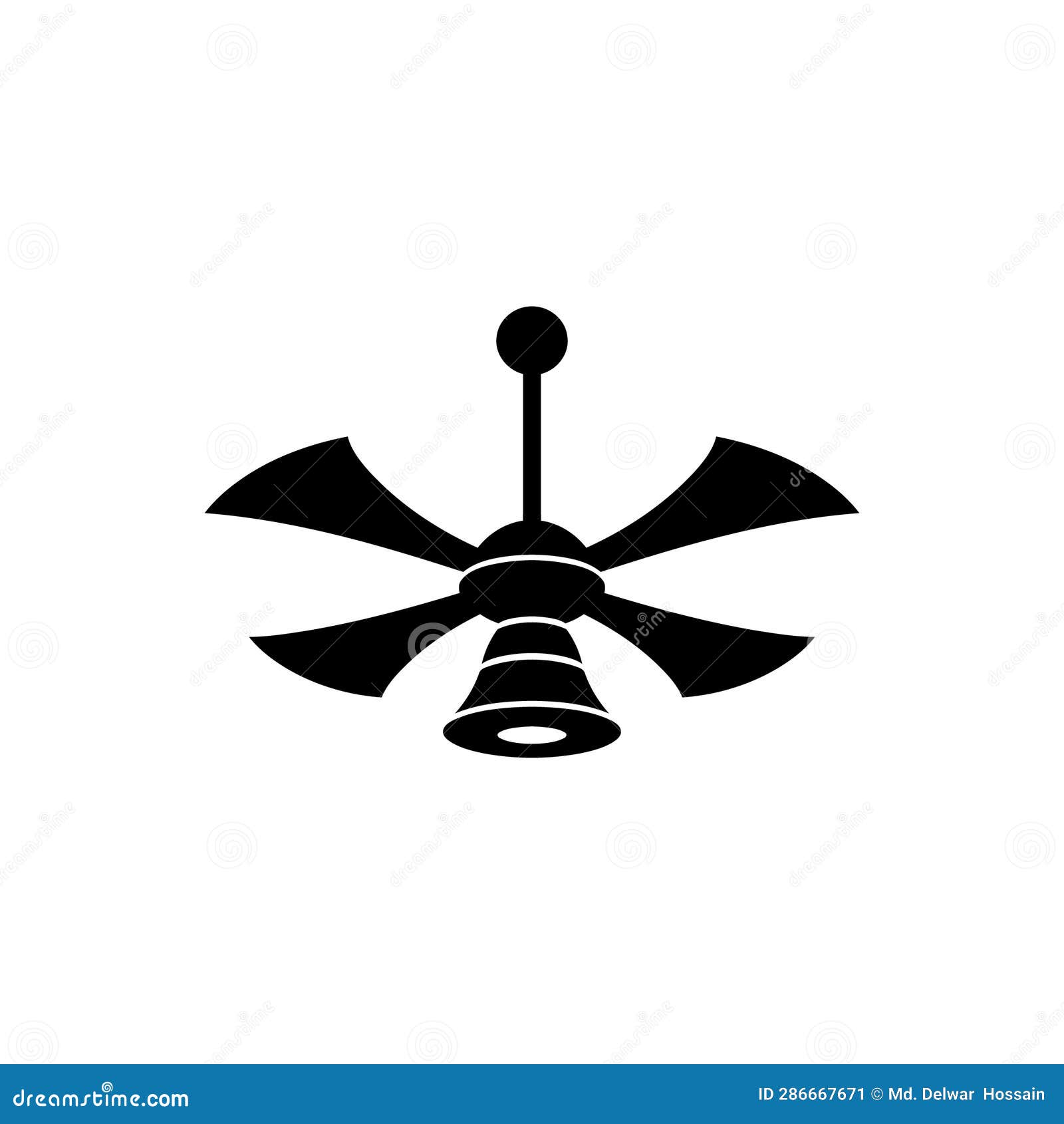Ceiling fan icon stock illustration. Illustration of circle - 286667671