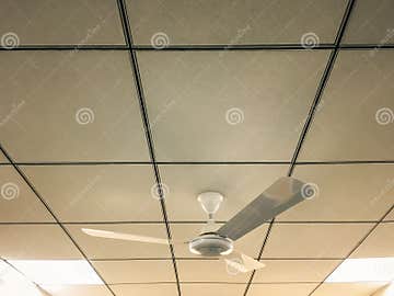 Ceiling Fan Inside the Interior of an Office, Workplace with Windows ...