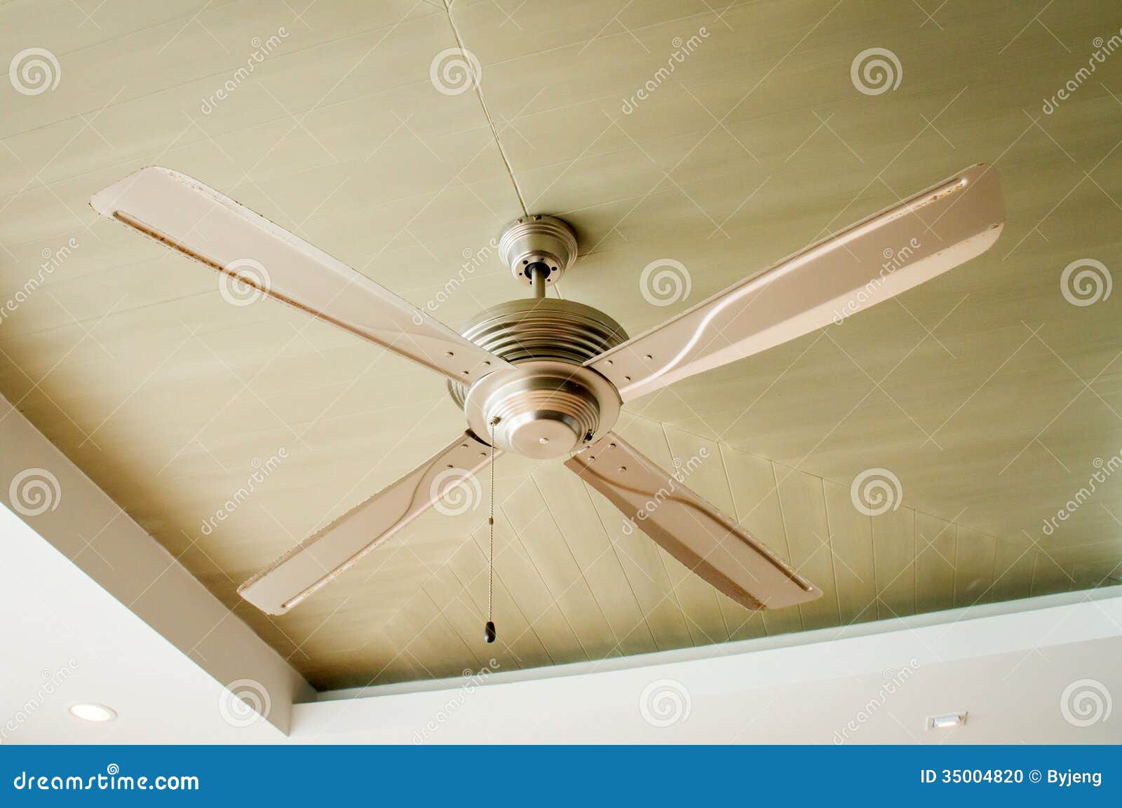 Ceiling Fan Inside the Living Room Stock Photo - Image of vintage ...