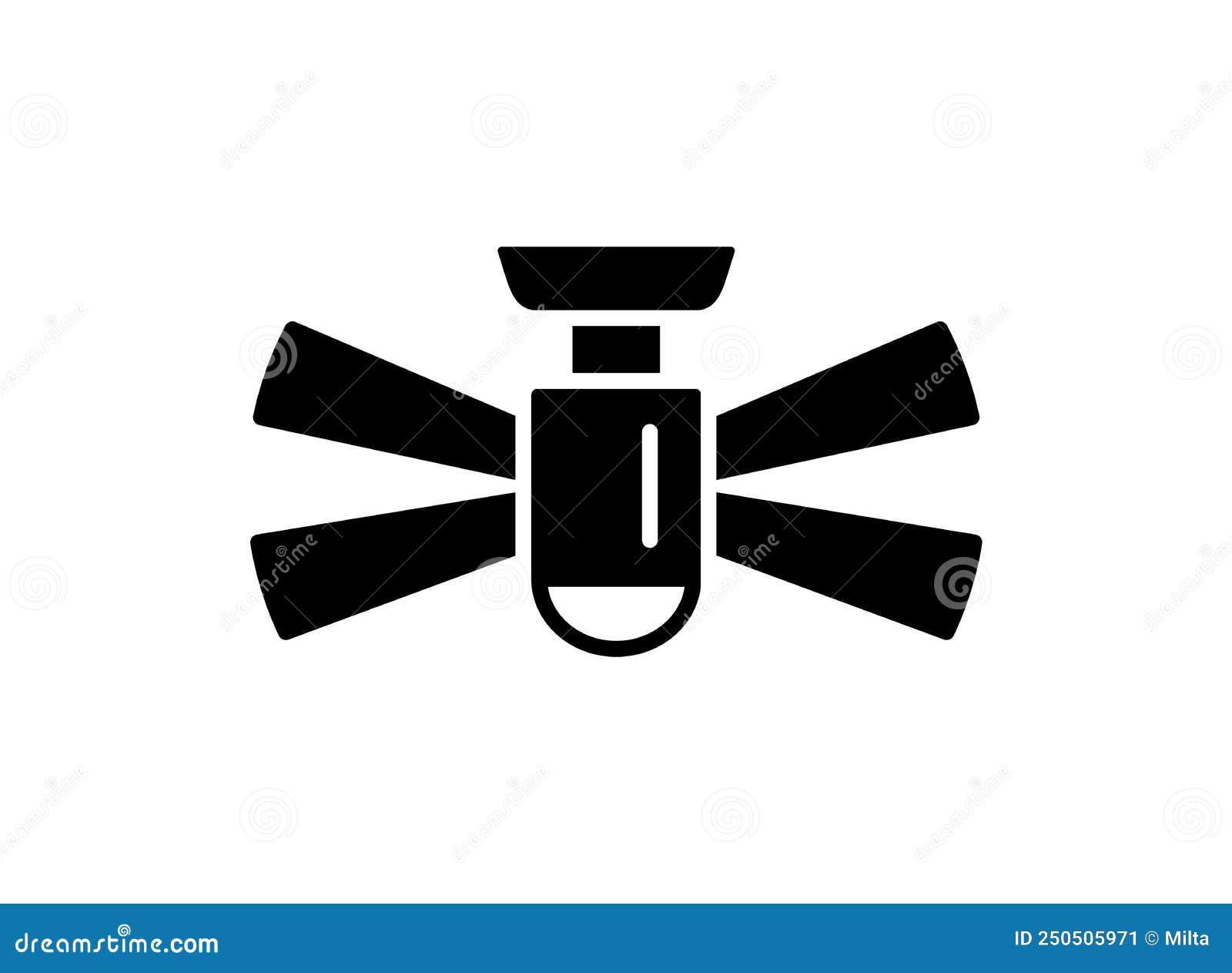 Ceiling Fan with Light. Vector Silhouette Icon Stock Vector ...