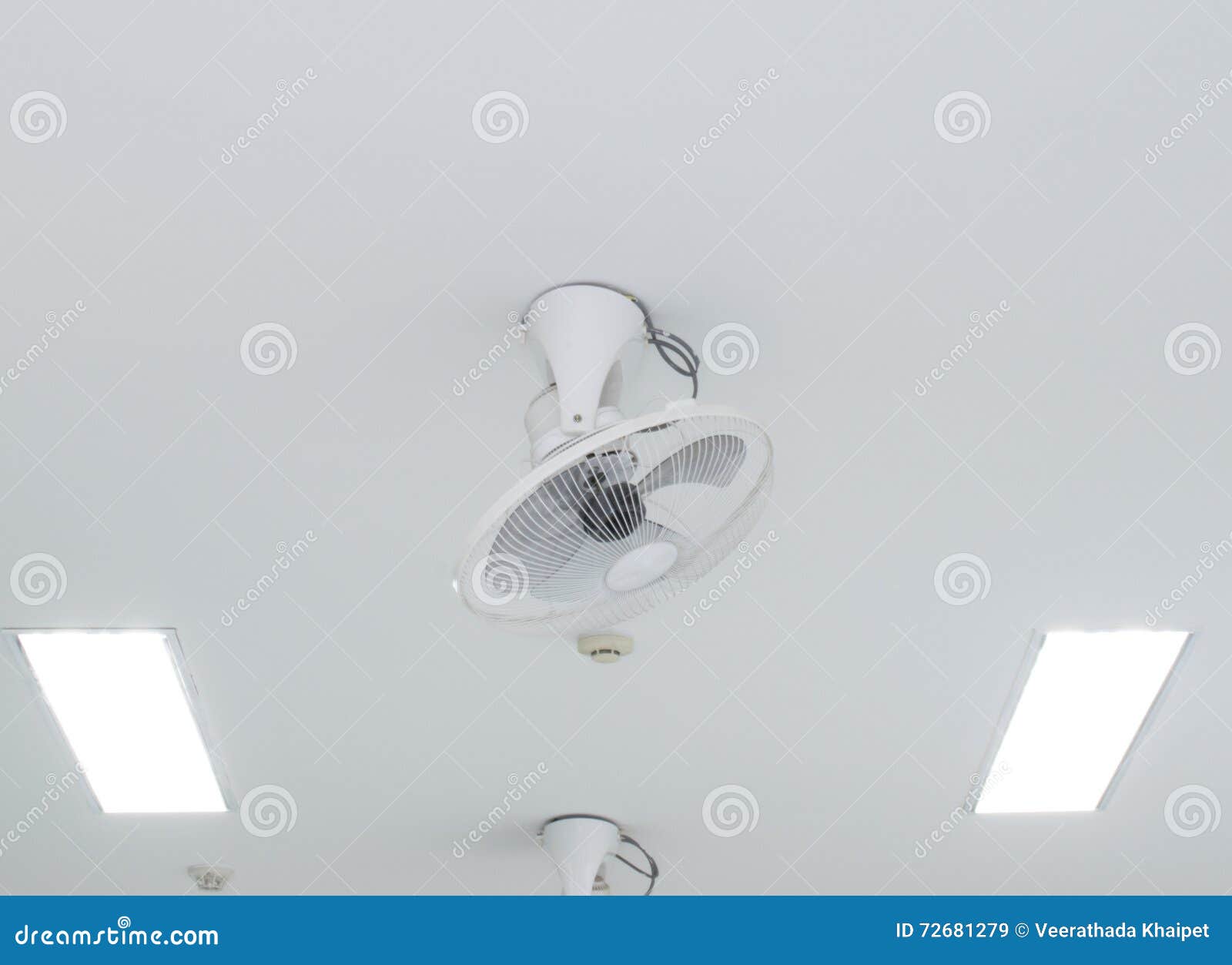 Ceiling Fan Ob White Office Ceiling Stock Image - Image of glass ...