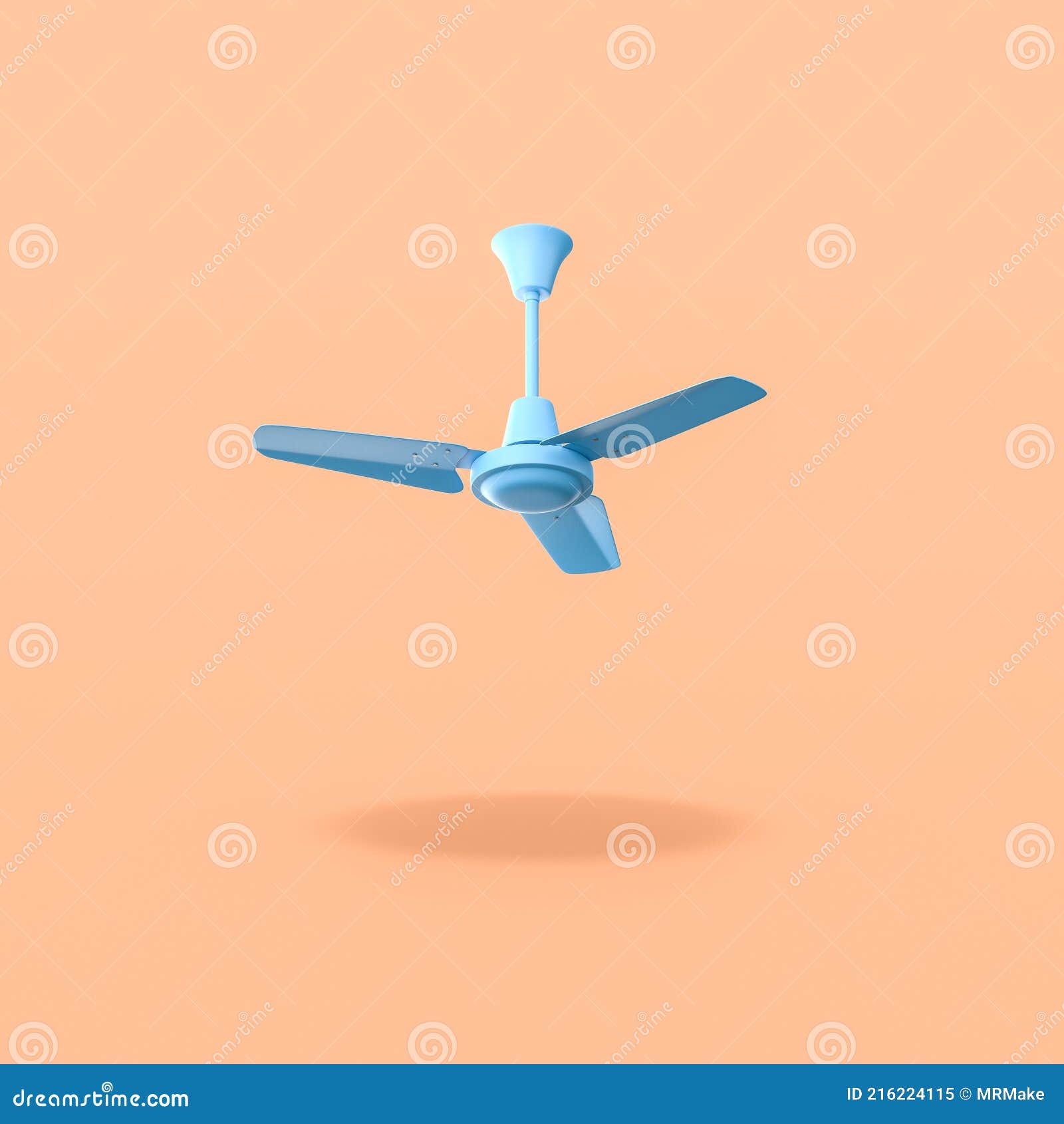 Ceiling Fan on Orange Background Stock Illustration - Illustration of ...