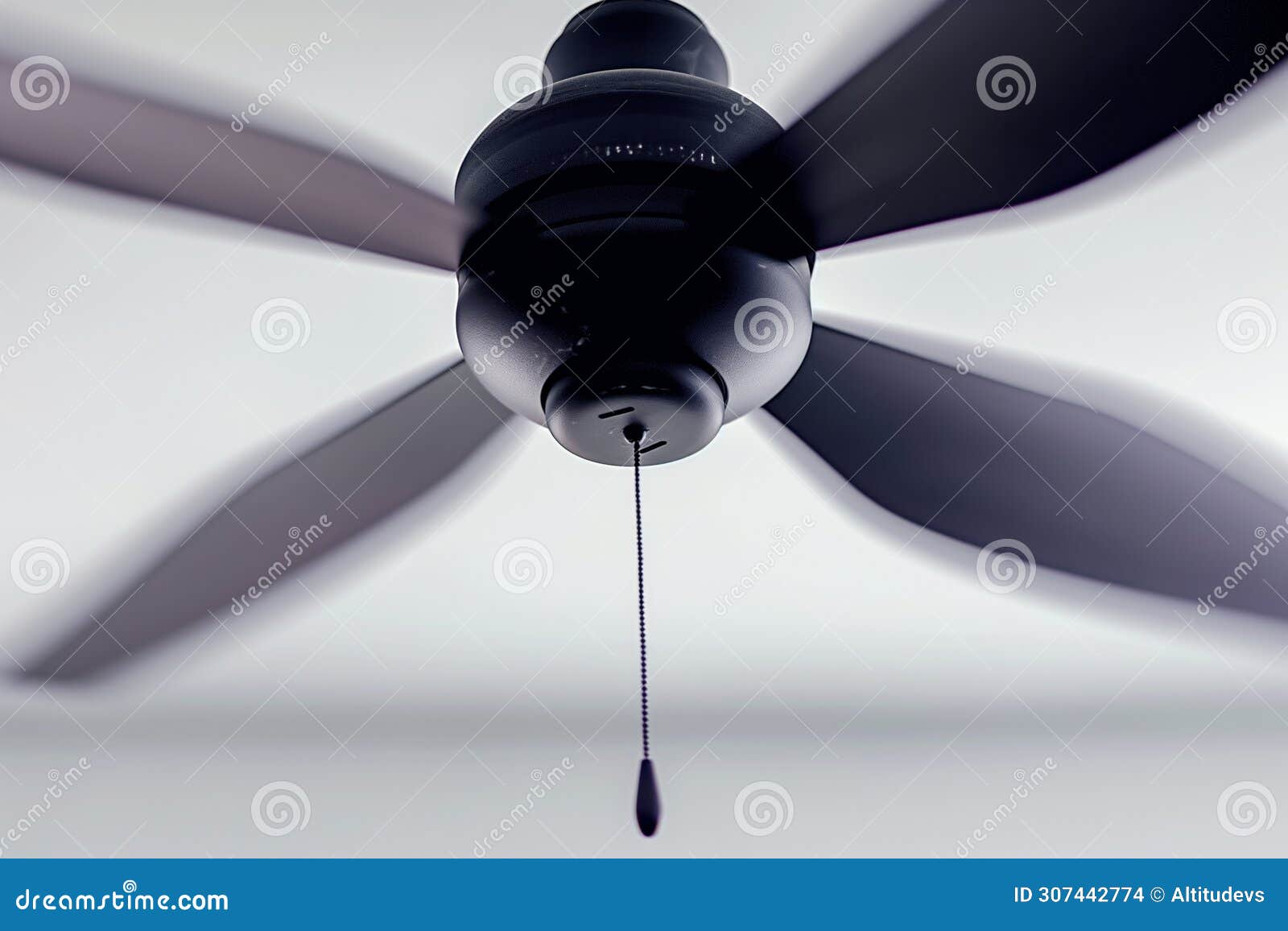 Ceiling Fan Spinning with Blades Blurred from Motion Stock Photo ...