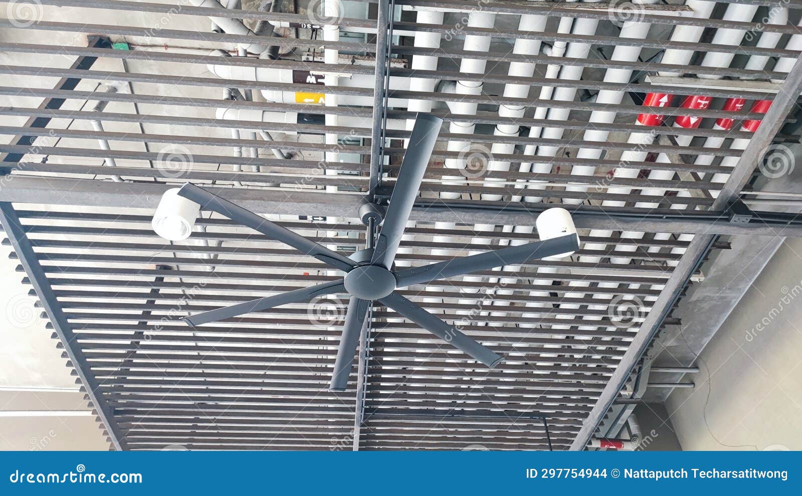 Ceiling Fan on Steel Sheet Rooftop Stock Photo - Image of circulation ...