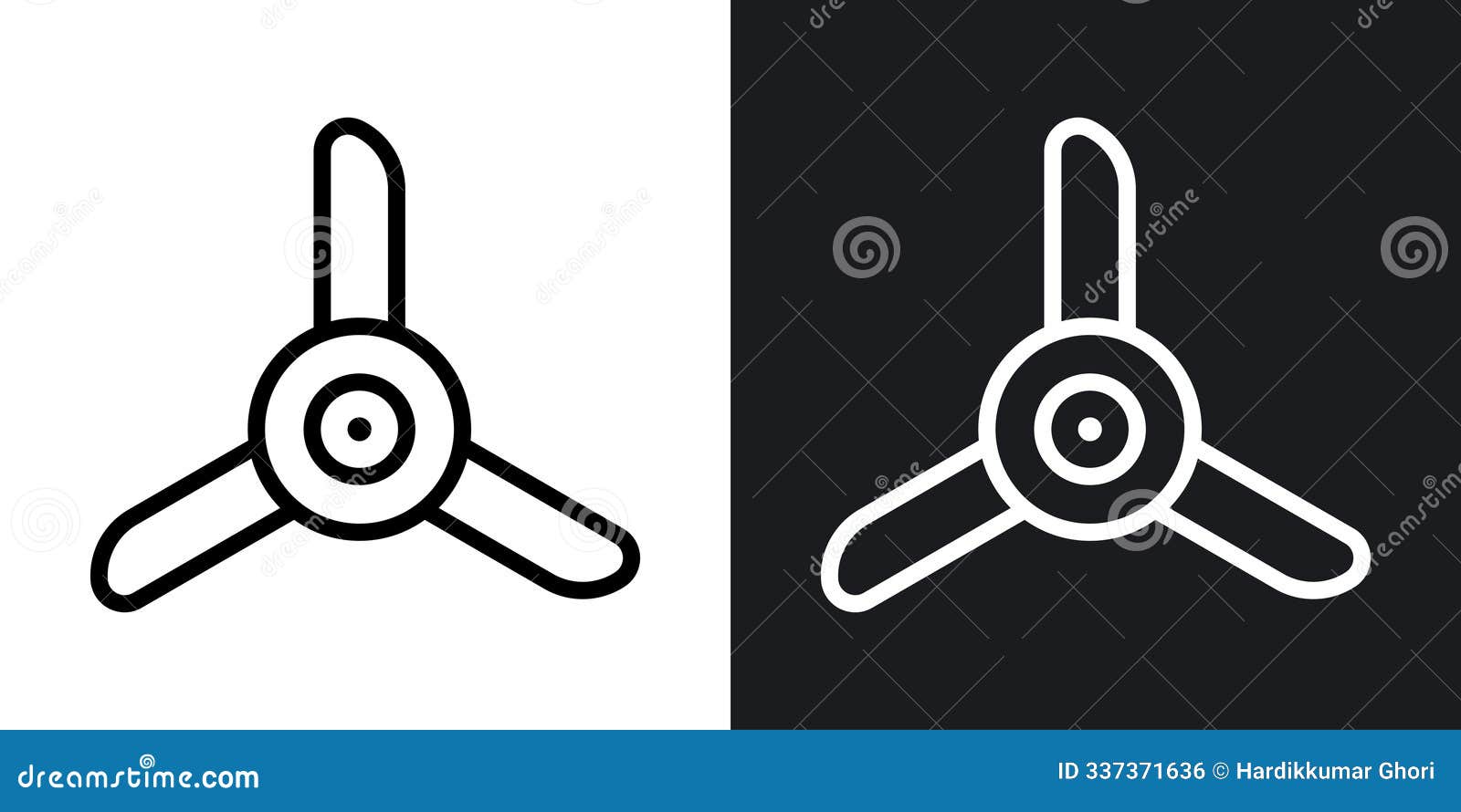 Ceiling Fan Thin Line Vector Icon Set Stock Vector - Illustration of ...