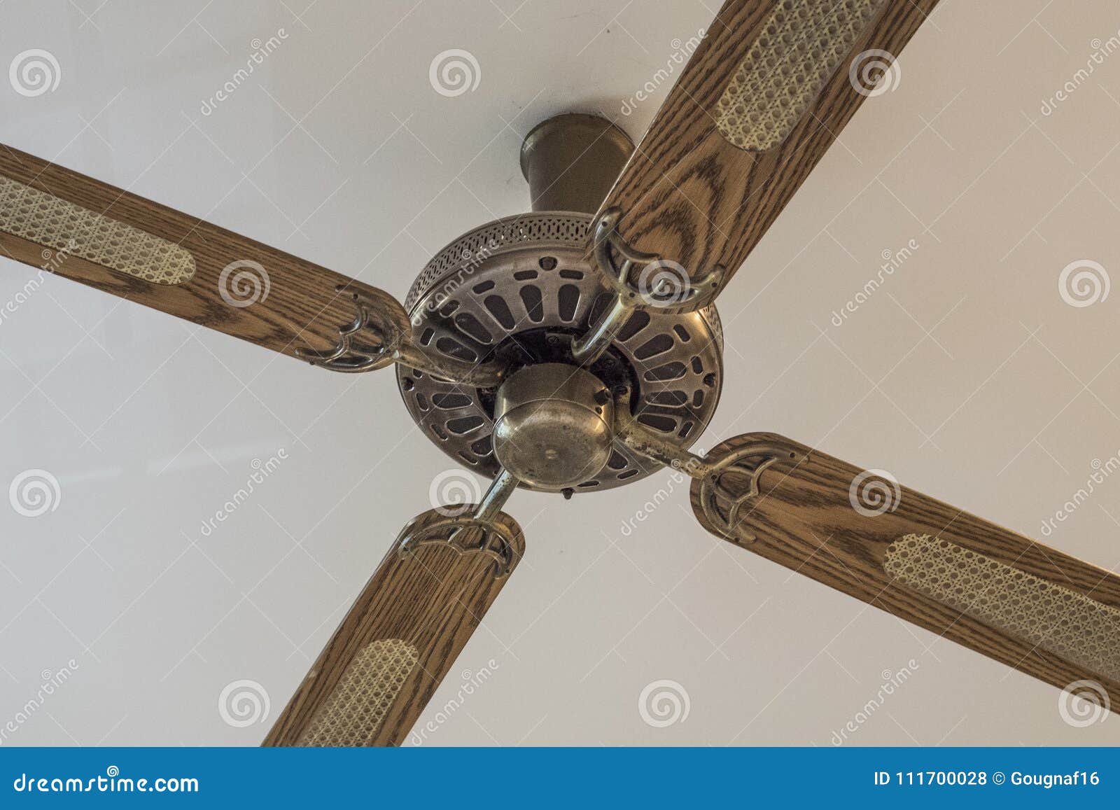 Ceiling fan turned off stock photo. Image of design - 111700028