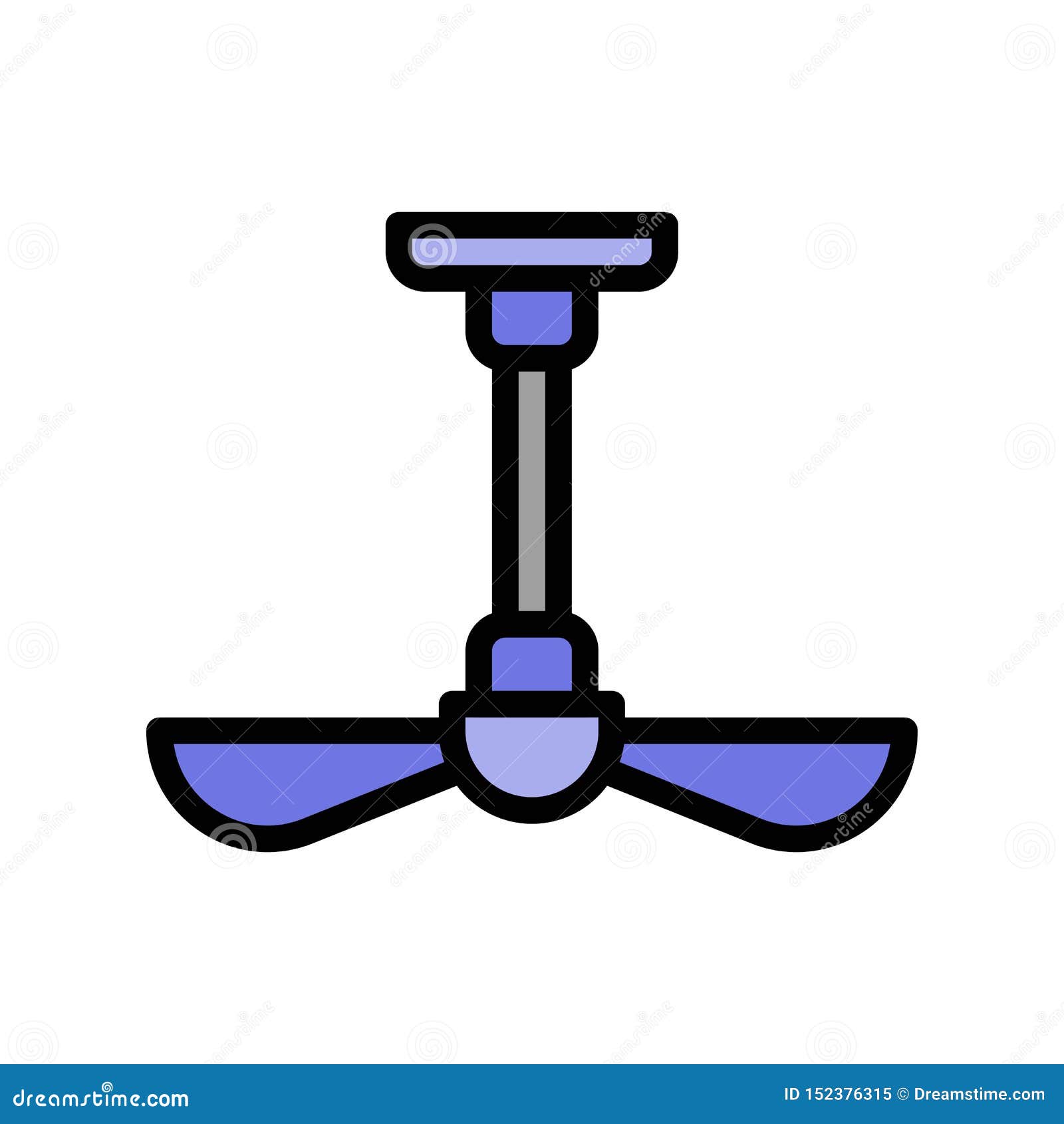 Ceiling Fan Vector Illustration, Filled Style Icon Editable Outline ...