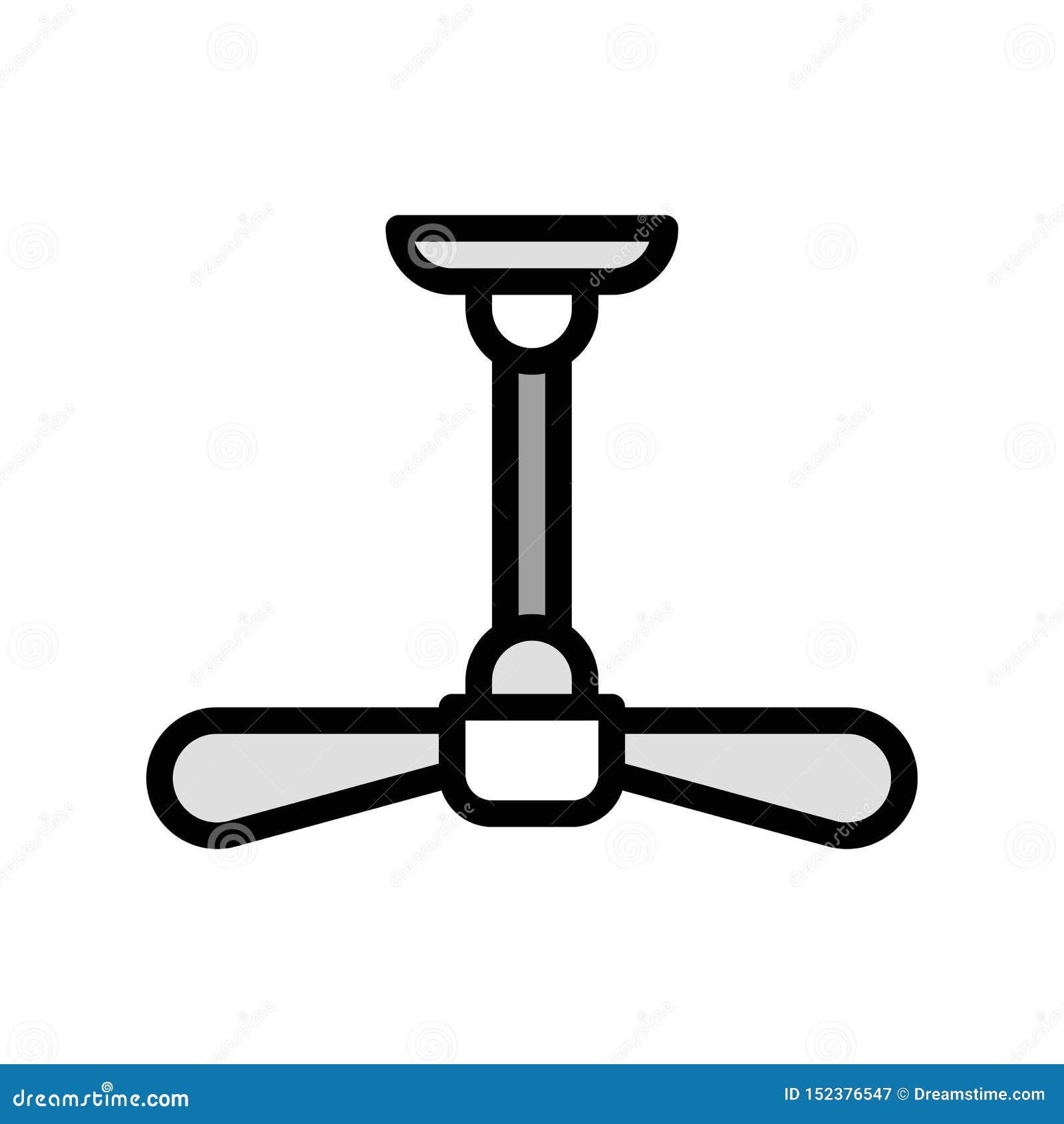 Ceiling Fan Vector Illustration, Filled Style Icon Editable Outline ...