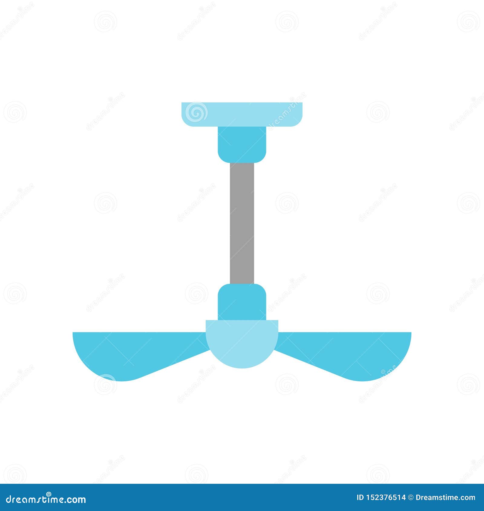 Ceiling Fan Vector Illustration, Isolated Filat Style Icon Stock Vector ...