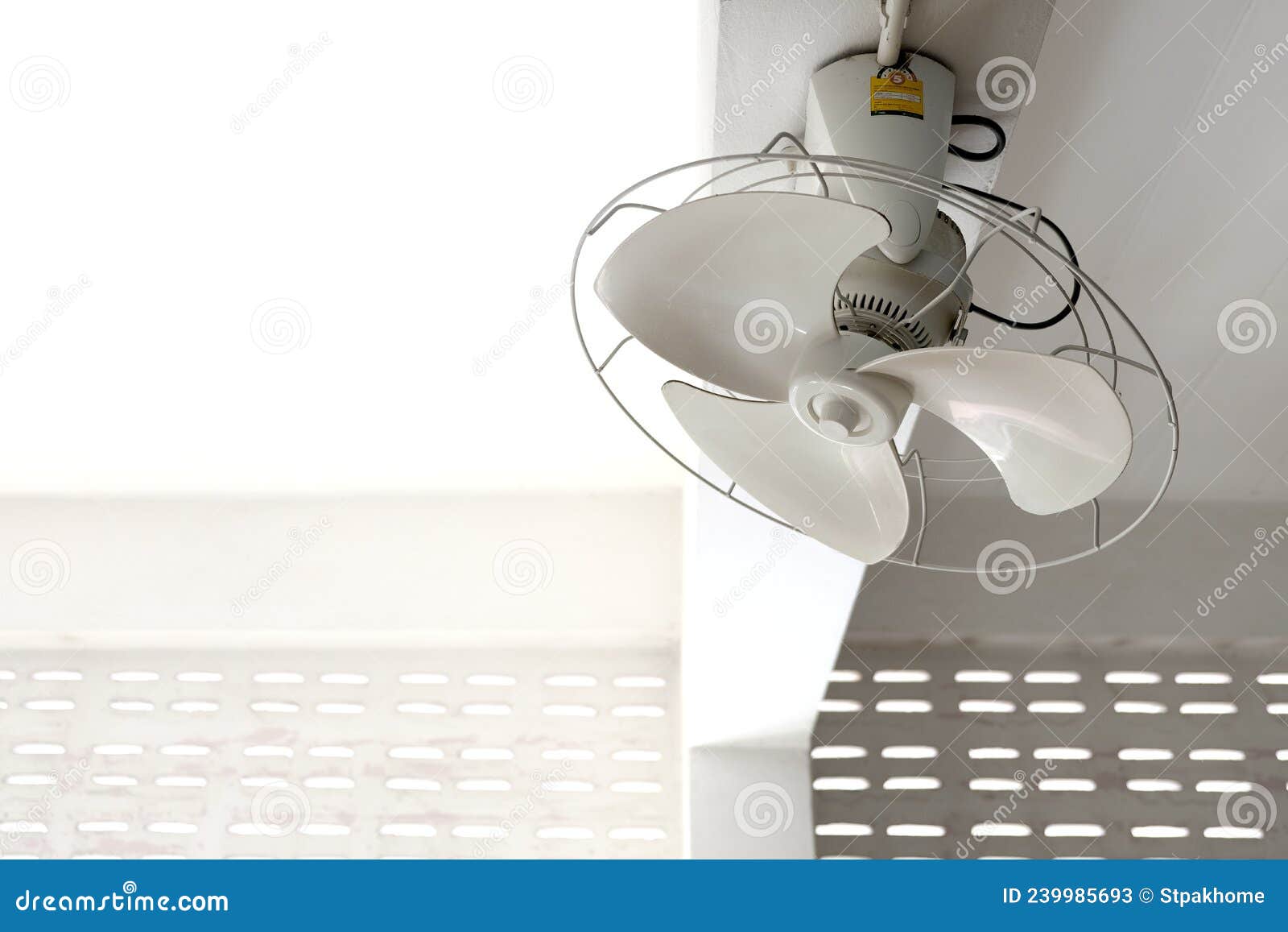 Ceiling Fans and Energy-saving Labels in an Incomplete Condition Inside ...