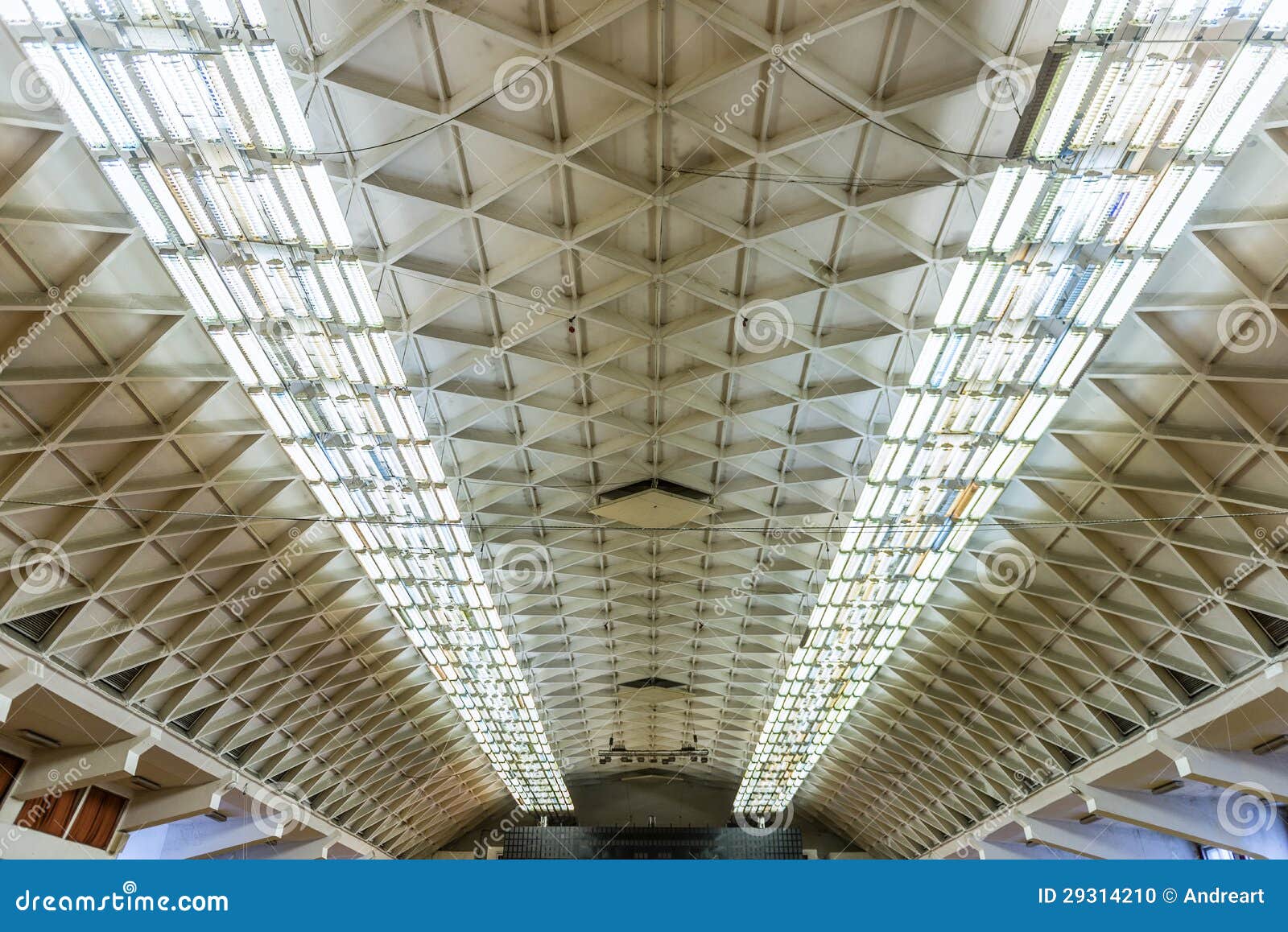 Ceiling fluorescent lamps stock photo. Image of design - 29314210
