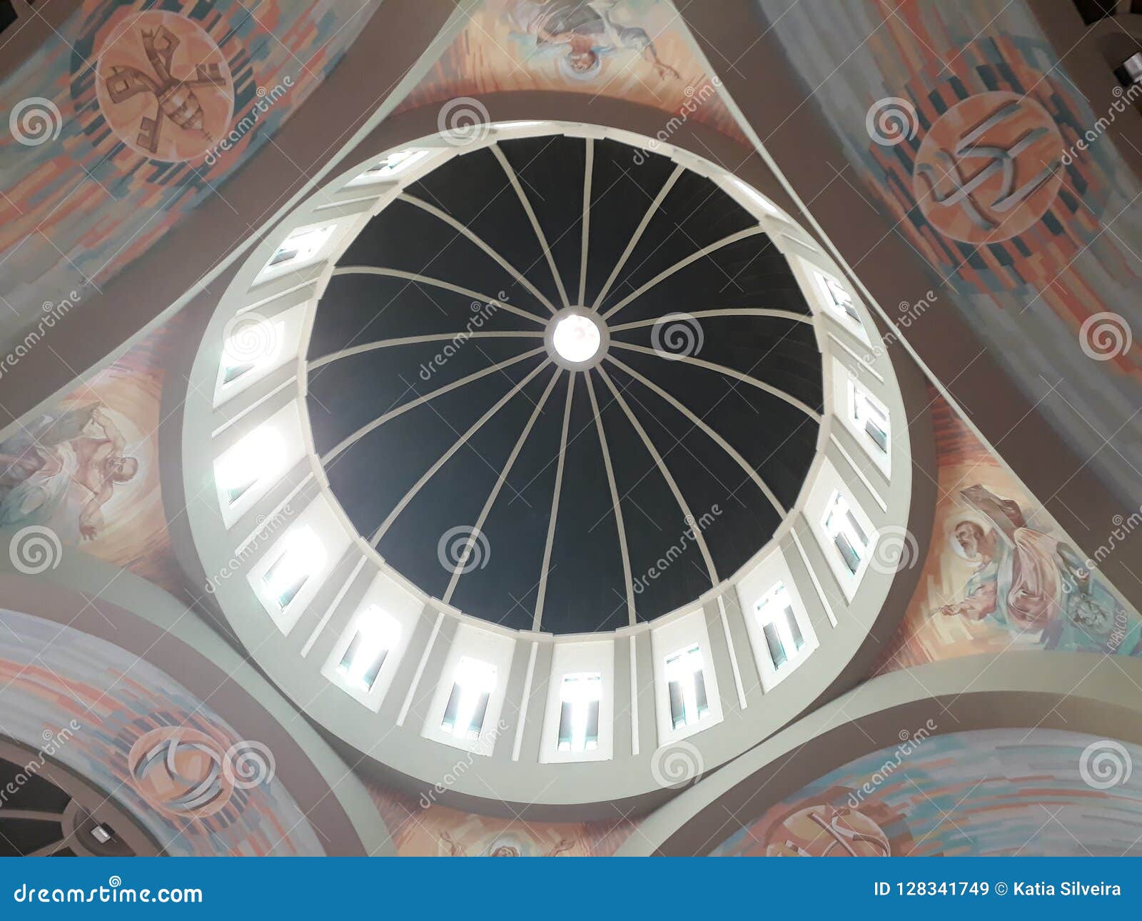 Ceiling of a cathedral editorial stock image. Image of brazilian ...
