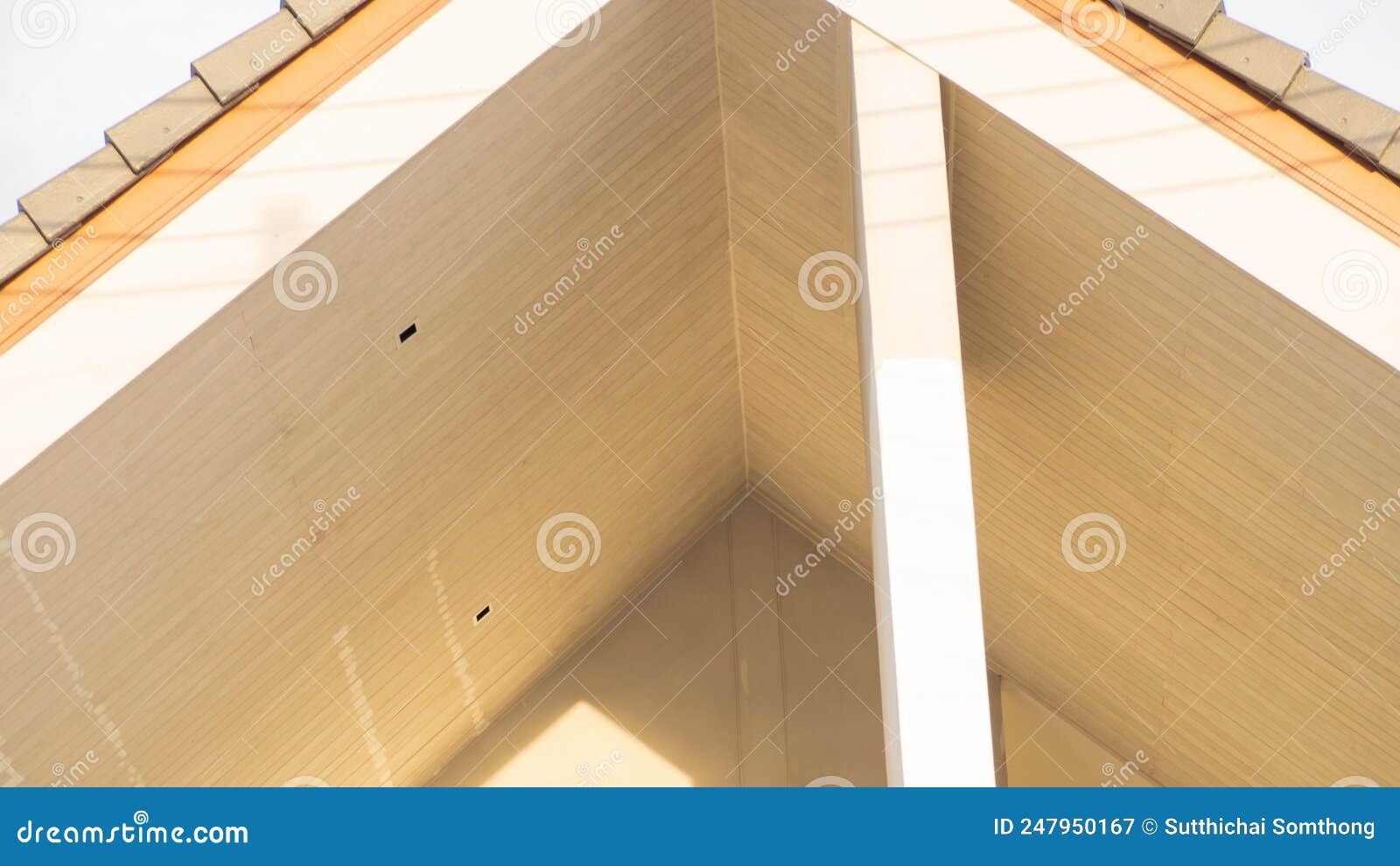 The Ceiling (gable Roof) of a Modern House Under Construction. Stock ...