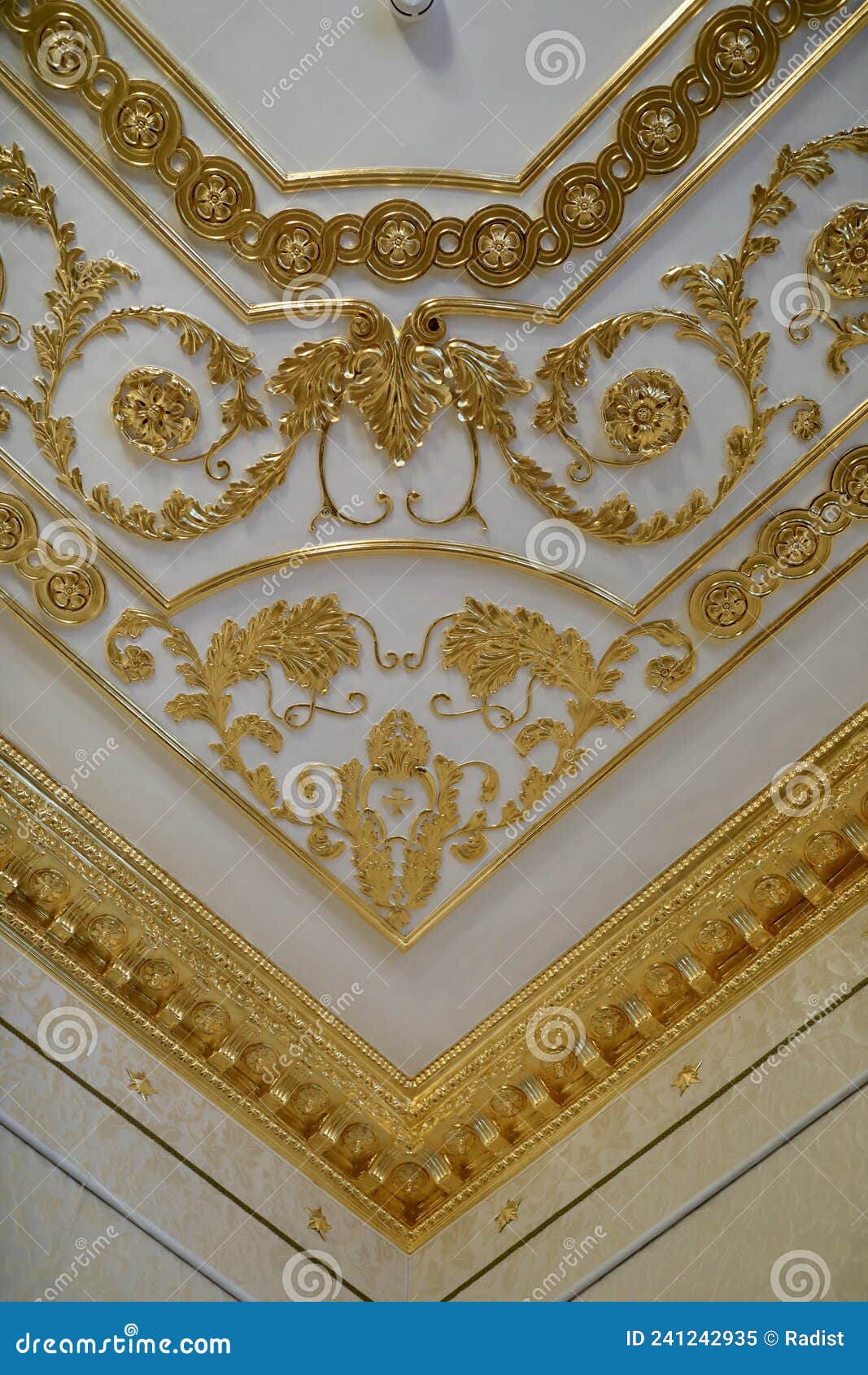 Ceiling with Gilded Patterns Stock Image - Image of decor, decoration ...