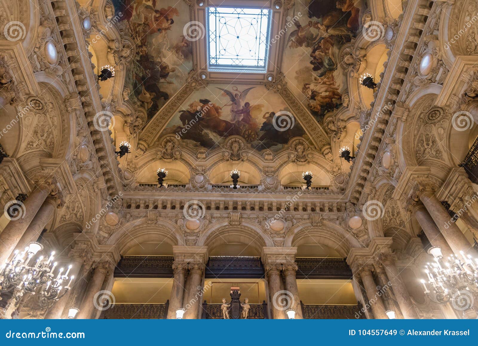 The Ceiling of the Grand Staircase of the Palais Garnier Opera House in ... The Ceiling of the Grand Staircase of the Palais Garnier Opera House in ...