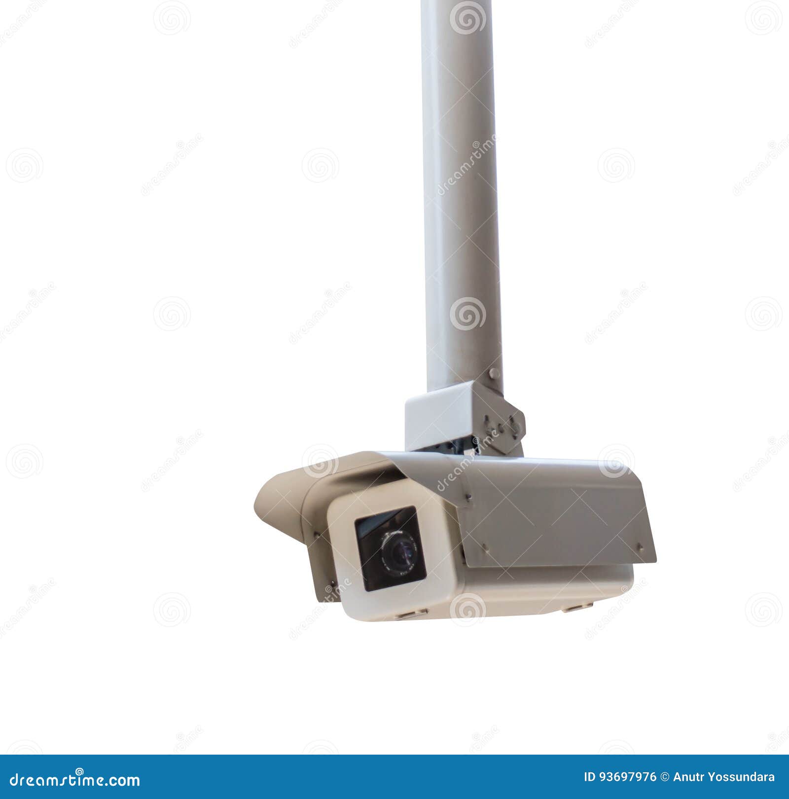 Ceiling Hanging Surveillance Camera Isolated Stock Photo - Image of ...