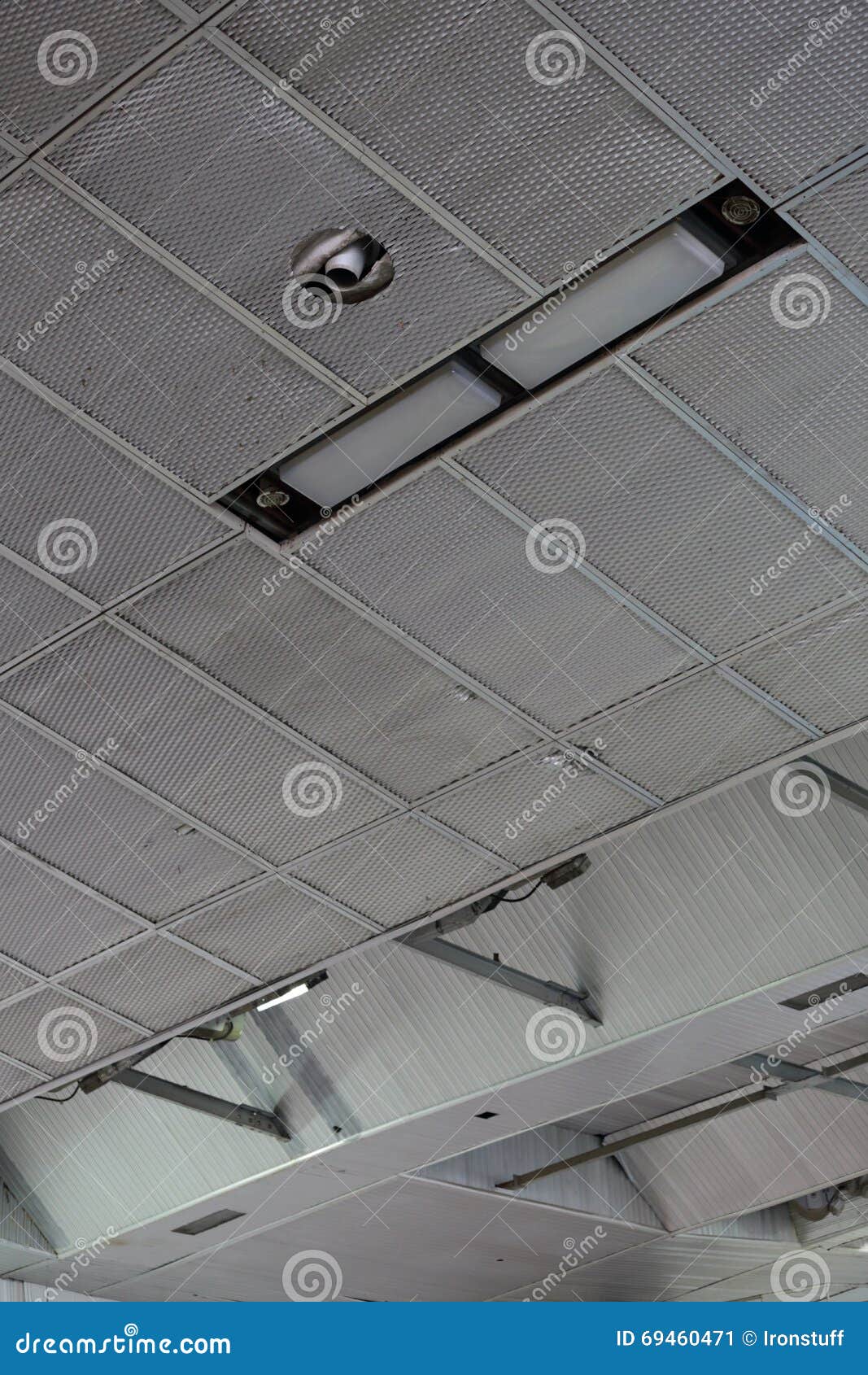 The Ceiling in the Industrial Building Stock Image - Image of gray ...