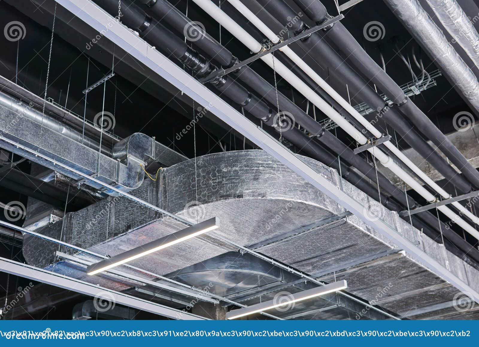 Ceiling of an Industrial Building with Various Technical Structures ...