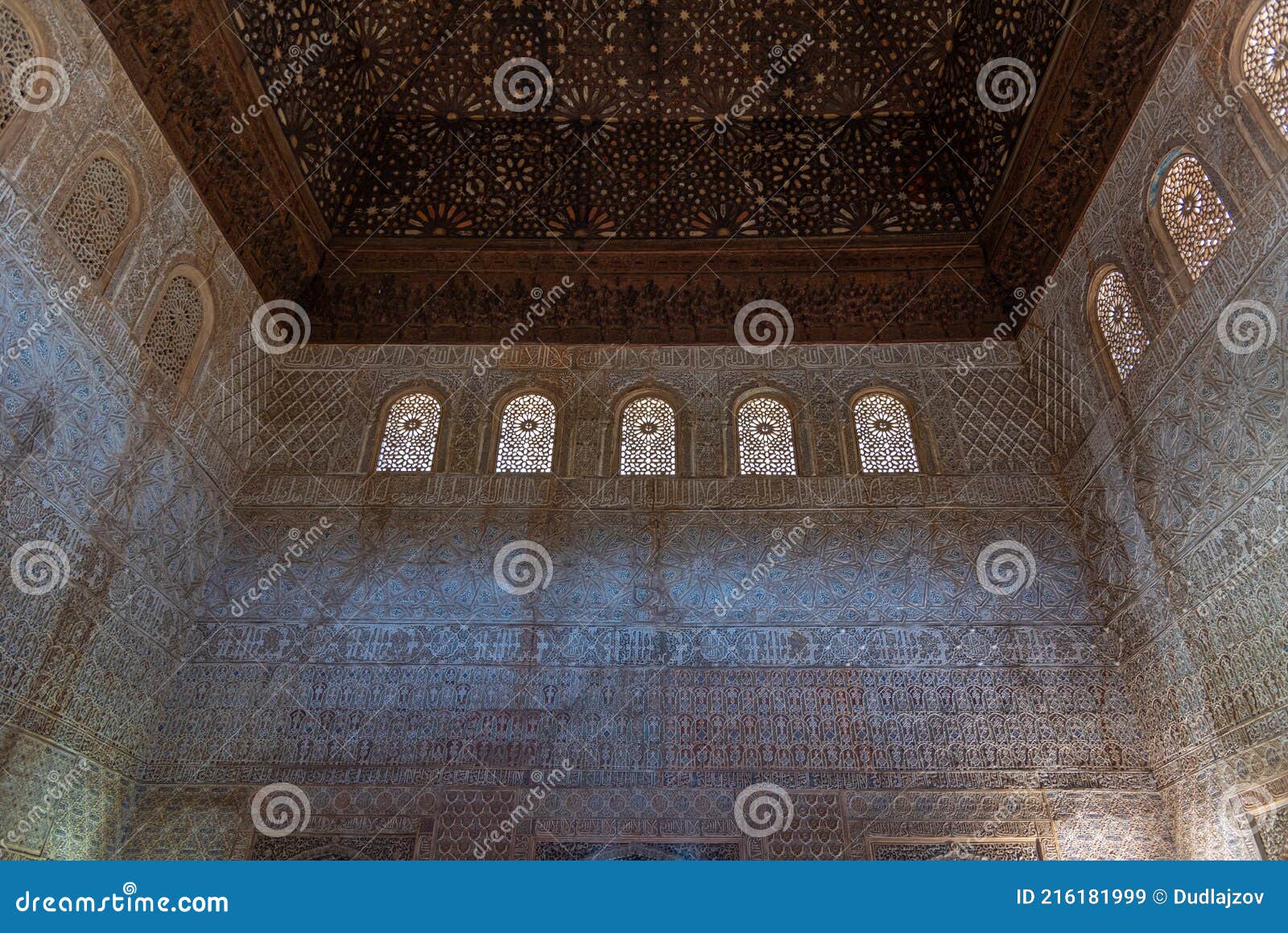 Ceiling Inside of Alhambra Palace in Granada, Spain Stock Image - Image ...