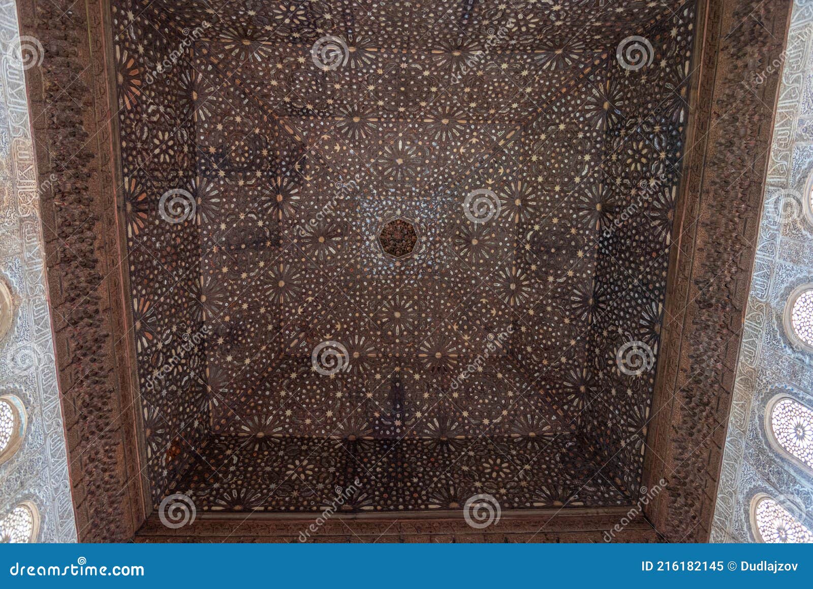 Ceiling Inside of Alhambra Palace in Granada, Spain Stock Image - Image ...