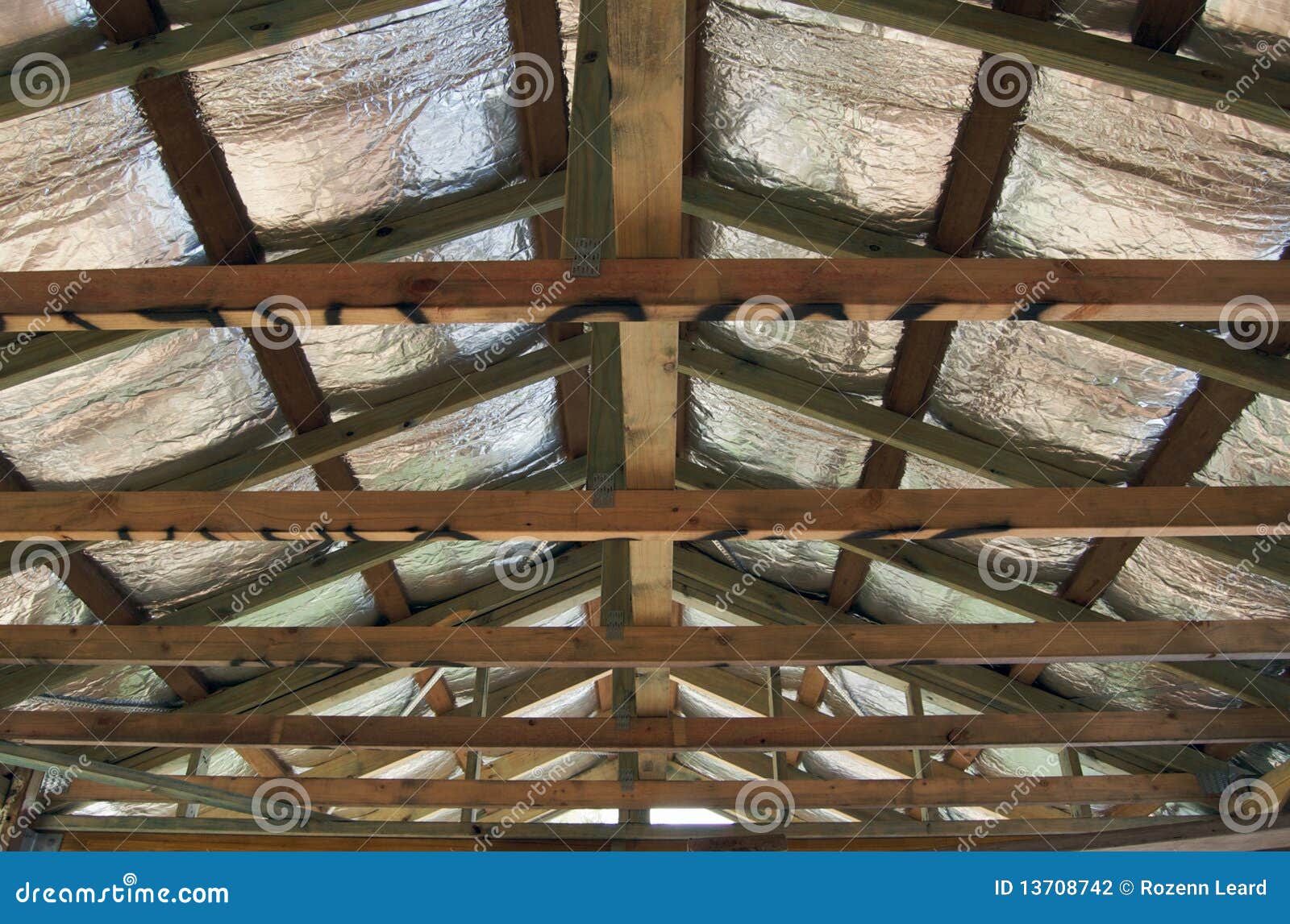 Ceiling insulation stock photo. Image of energy, wooden - 13708742