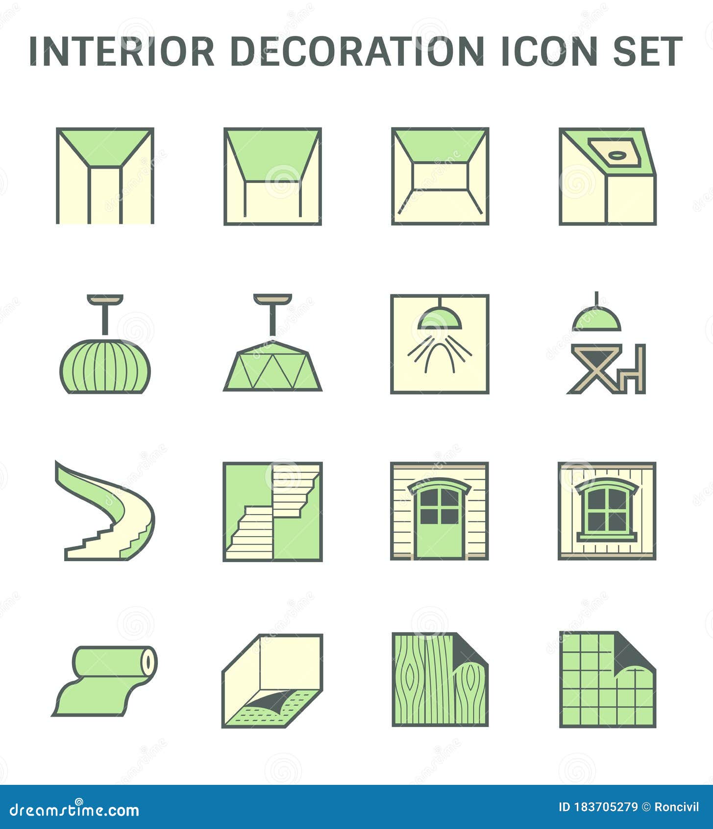 Ceiling and Interior Decoration Icon Stock Vector - Illustration of ...