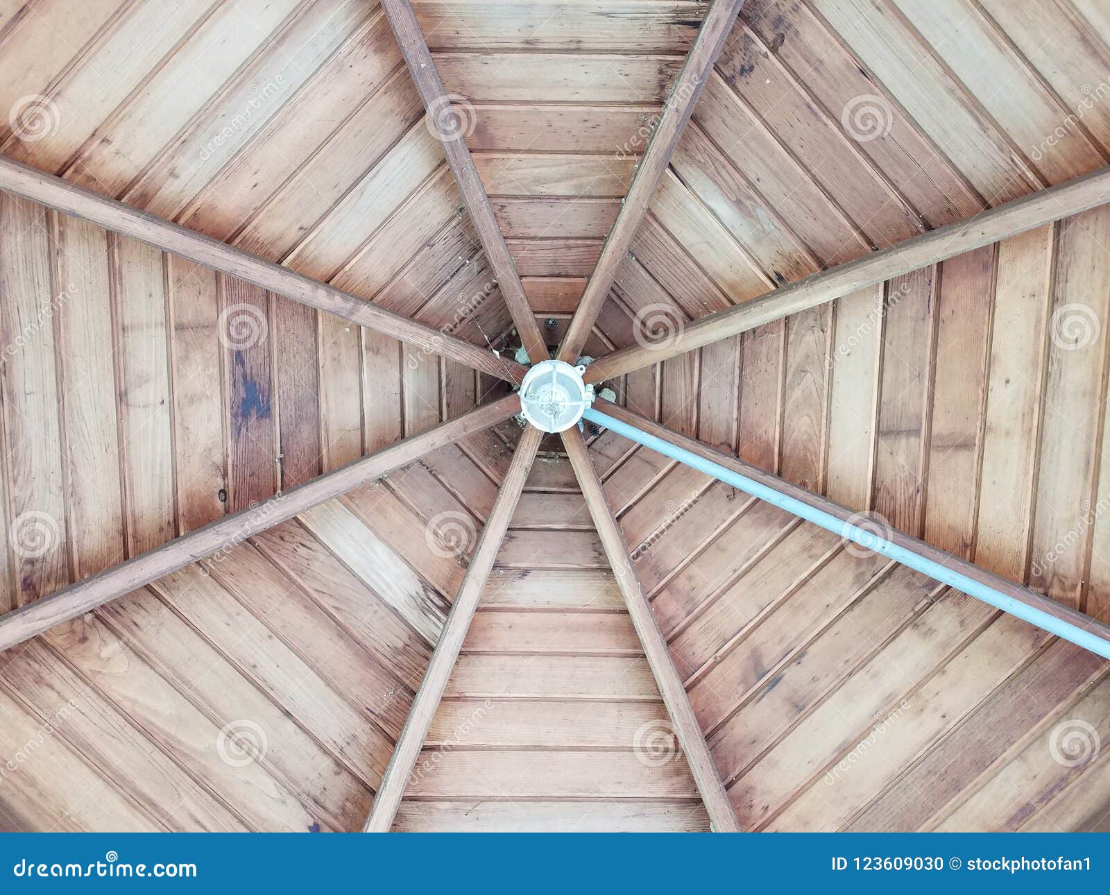 Ceiling Interior of Octangonal Wood Building or Structure Stock Photo ...