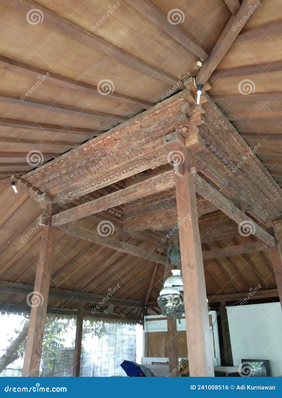 The Ceiling of a Javanese Traditional Building Called Joglo Stock Photo ...