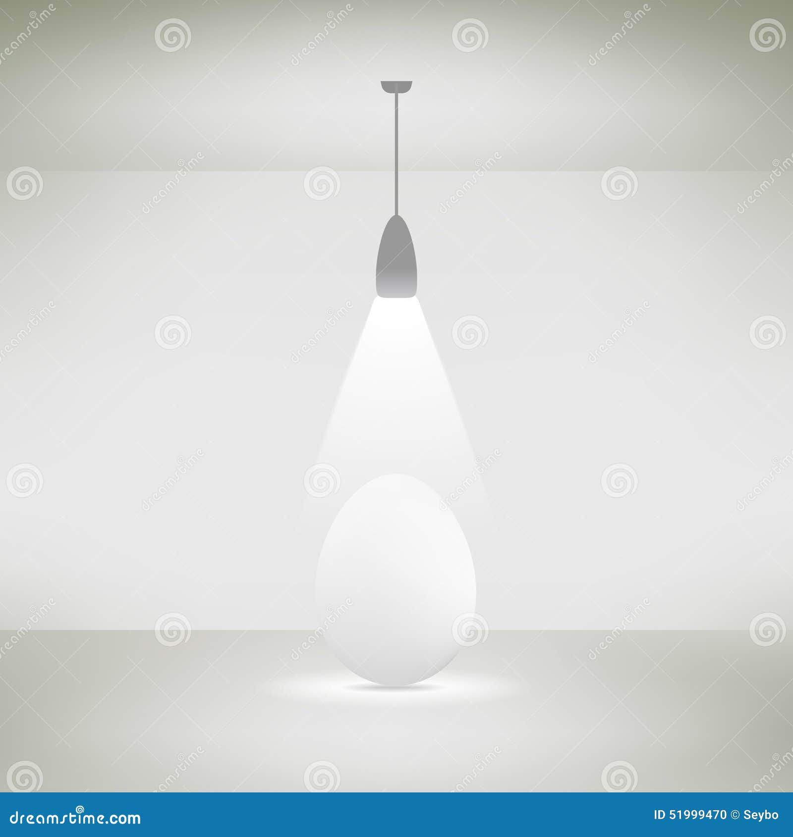Ceiling Lamp in a Room Illuminating an Egg. Vector Illustration Stock ...