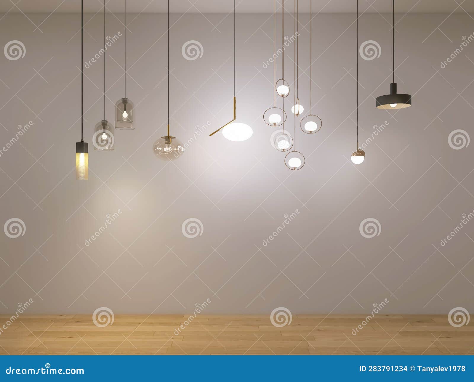 Ceiling Lamps 3d Render, 3d Illustration Realistic Glowing Concept ...