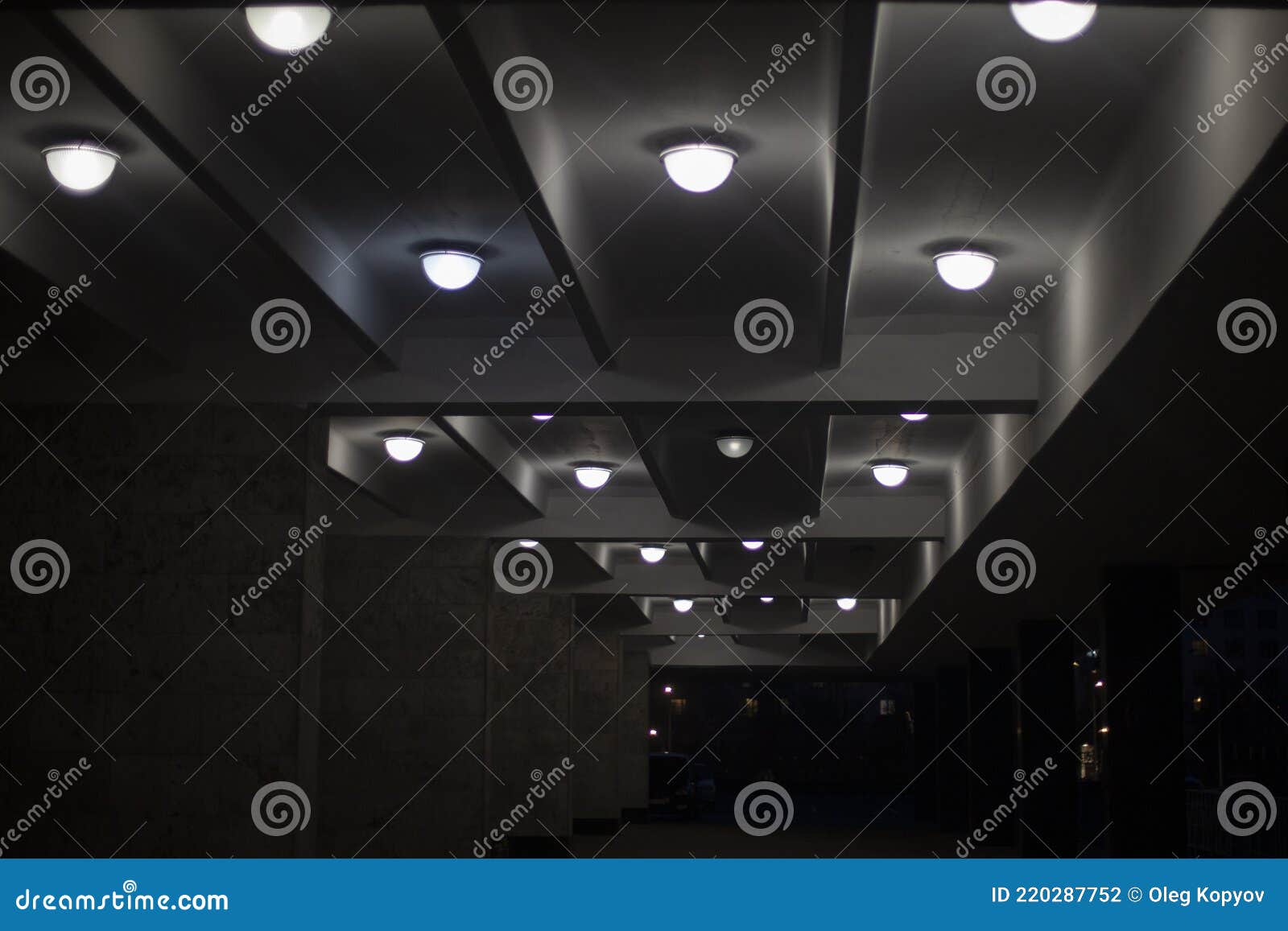 Ceiling Lamps. Ceiling Lighting in the Subway Stock Photo - Image of ...