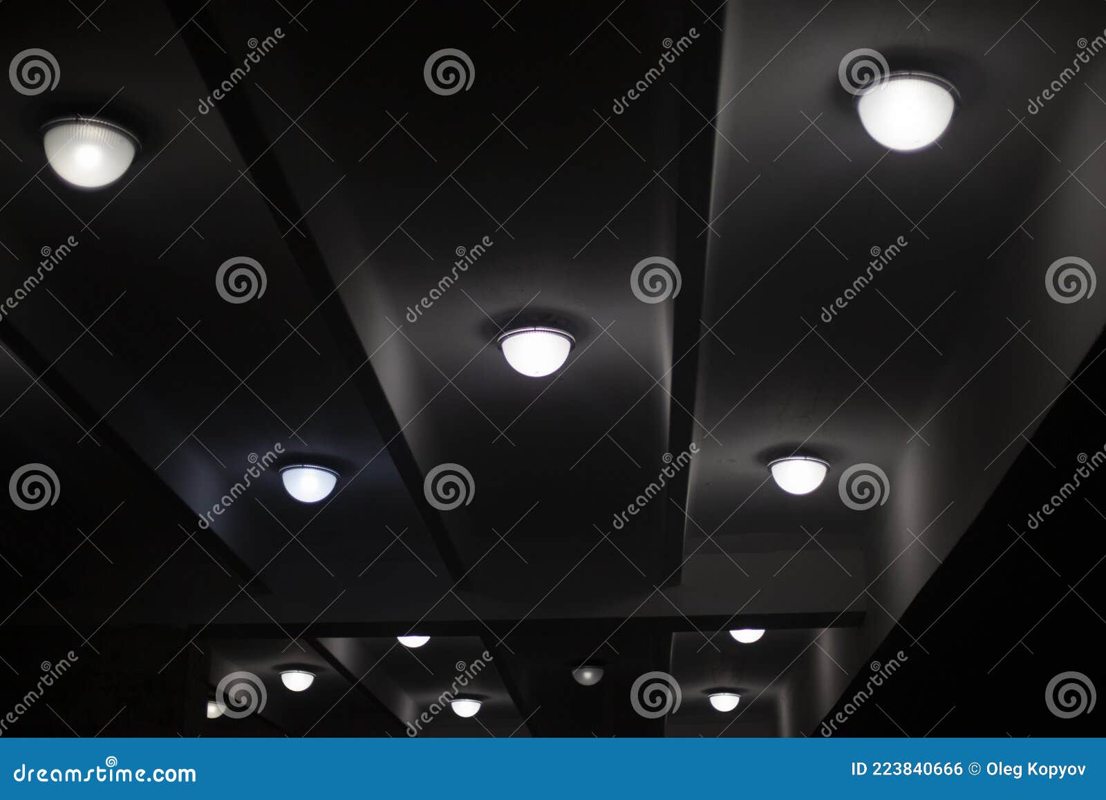 Ceiling Lamps. Ceiling Lighting in the Subway Stock Photo - Image of ...