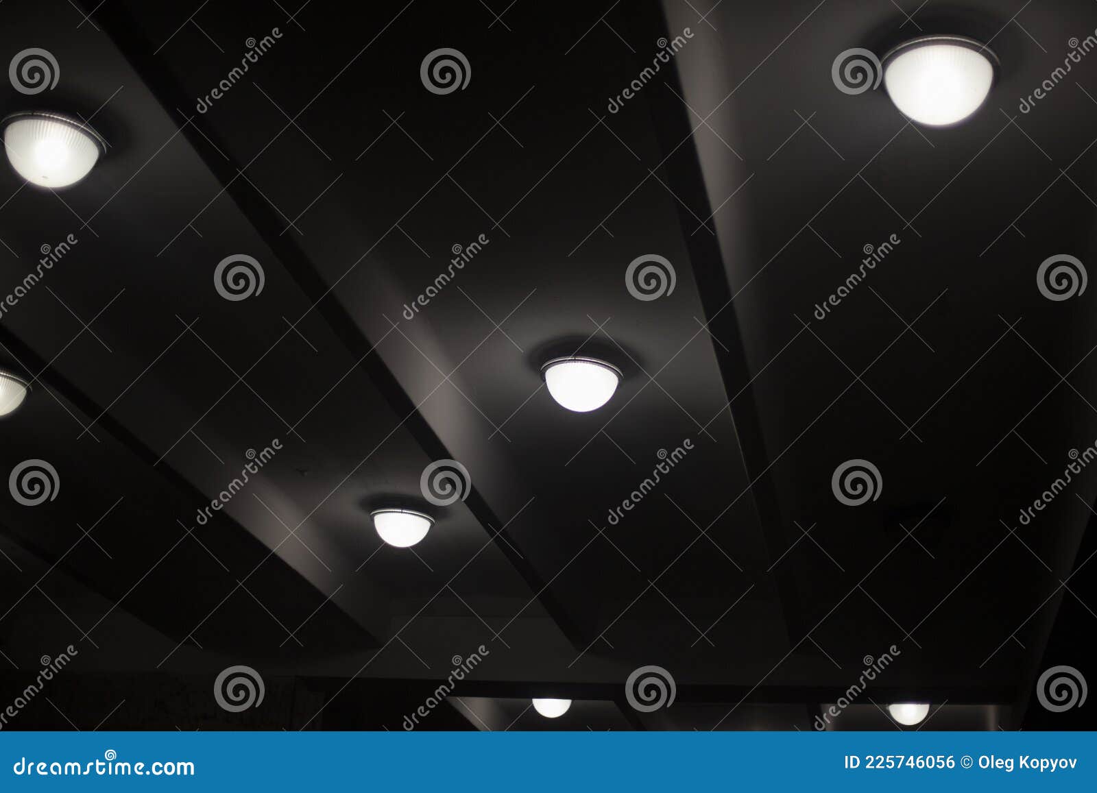 Ceiling Lamps. Ceiling Lighting in the Subway Stock Photo - Image of ...