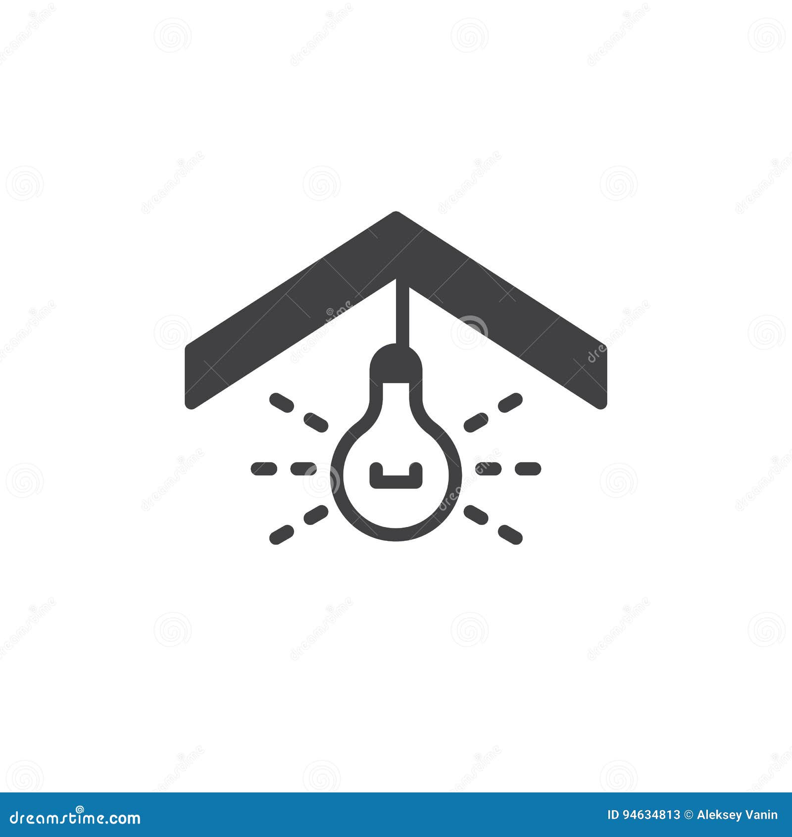 Ceiling Light Icon Vector, Filled Flat Sign, Solid Pictogram Isolated ...