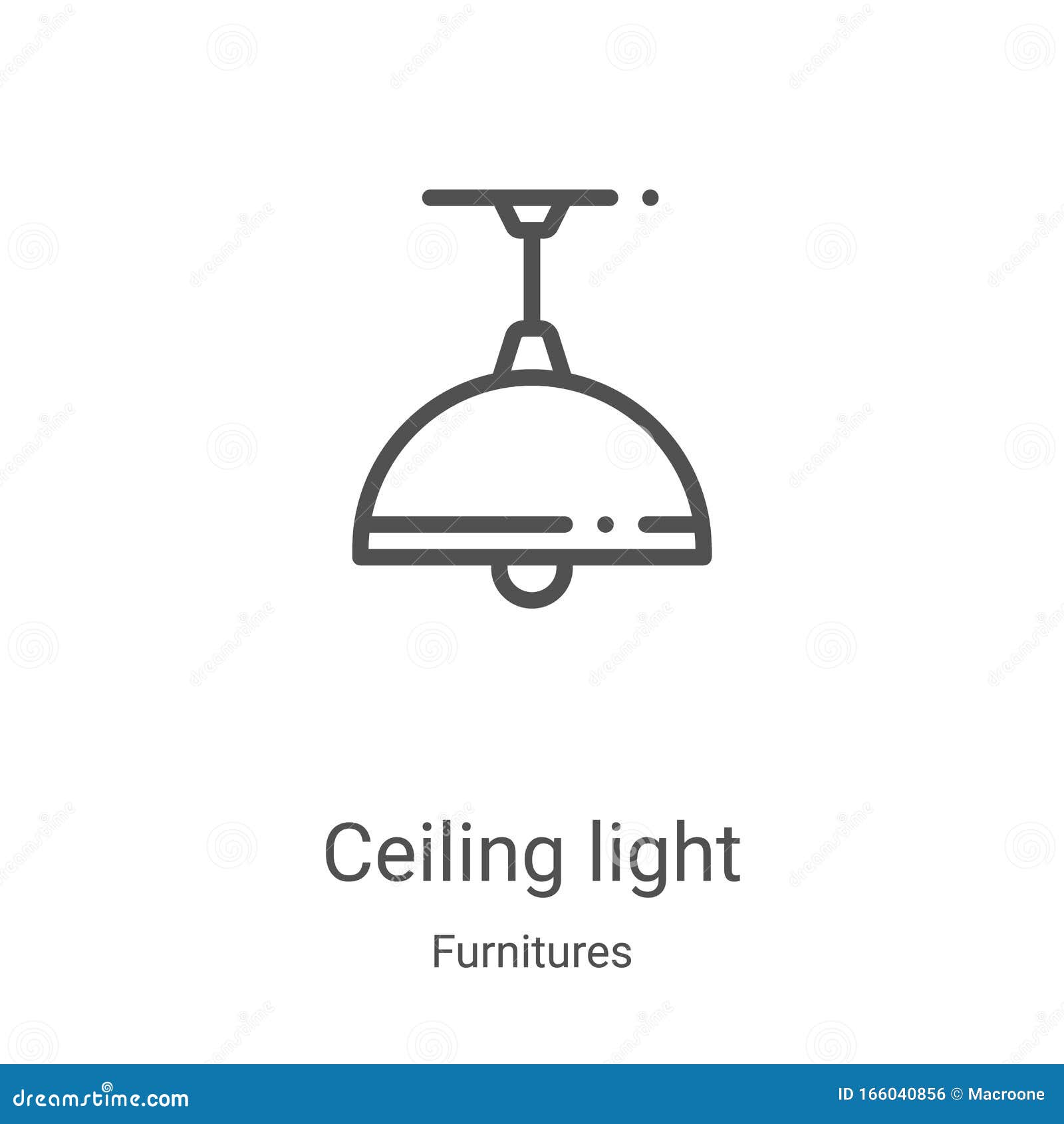 Ceiling Light Icon Vector from Furnitures Collection. Thin Line Ceiling ...