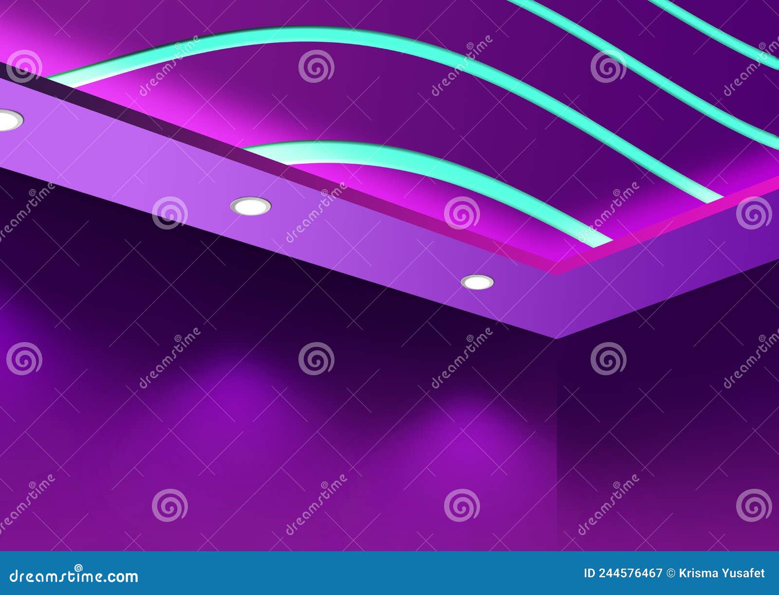 Ceiling Light Interior Design Using Downlight LED Ambiance Light Violet ...