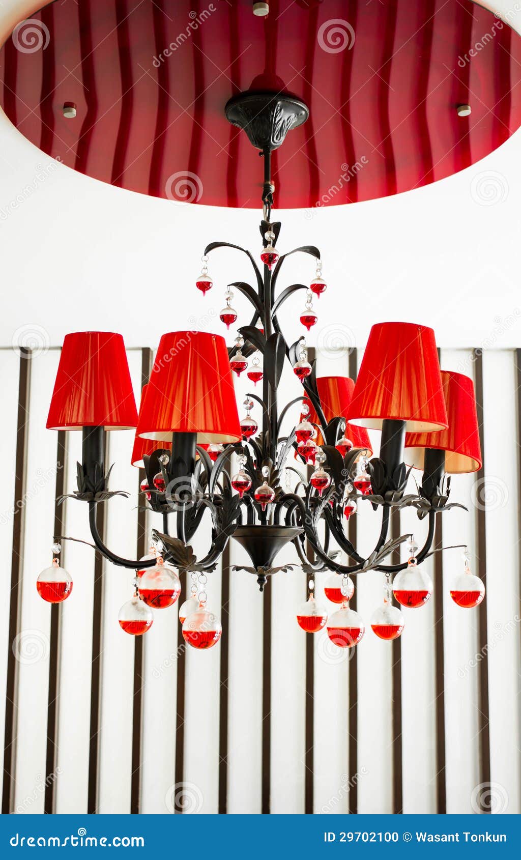 Red ceiling light stock photo. Image of dinner, decoration - 29702100