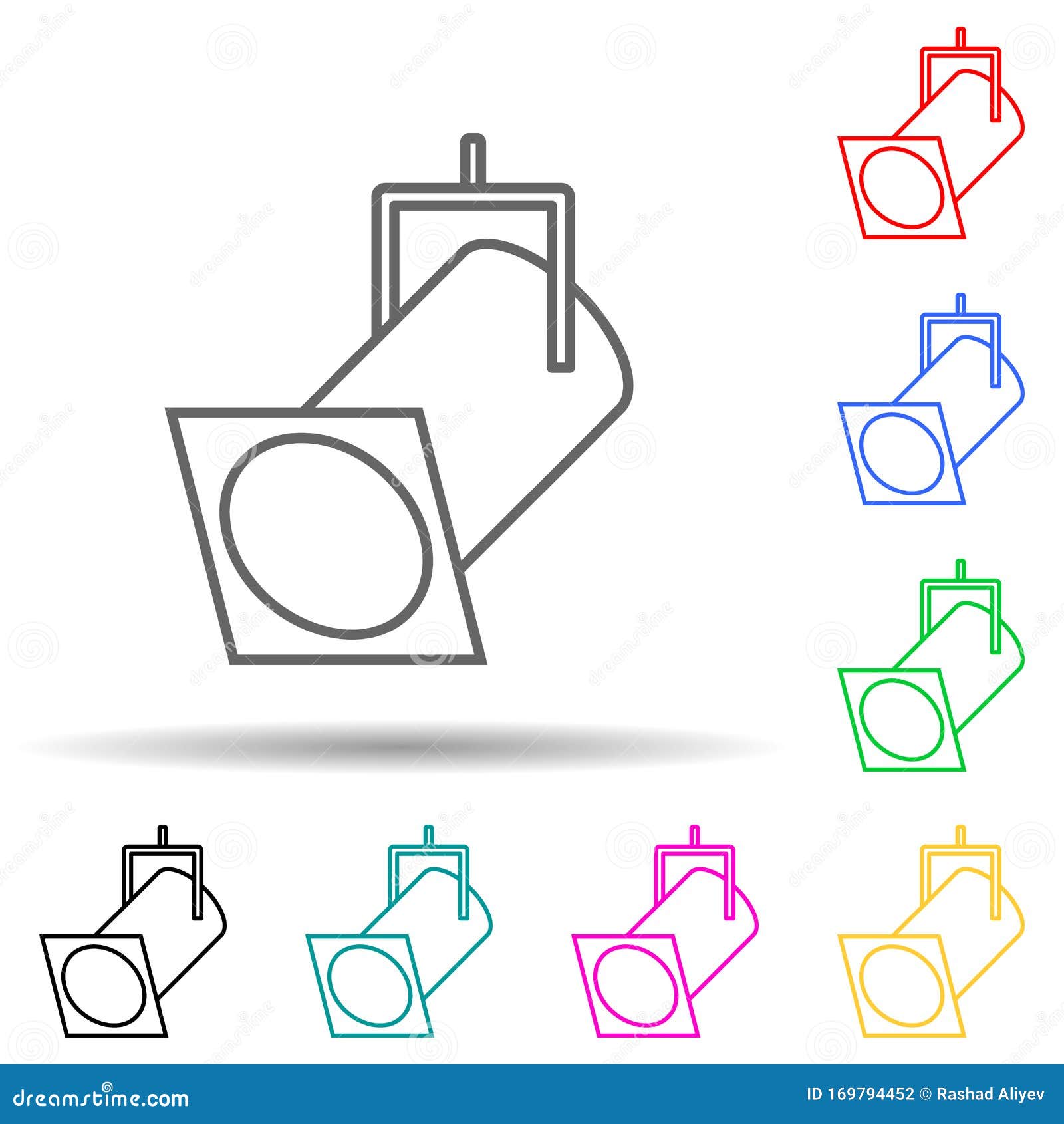 Ceiling Light for the Stage Multi Color Style Icon. Simple Thin Line ...