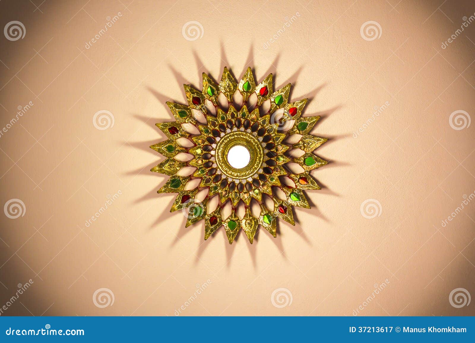 Ceiling Light of Thai Temple Stock Image - Image of bright, culture ...