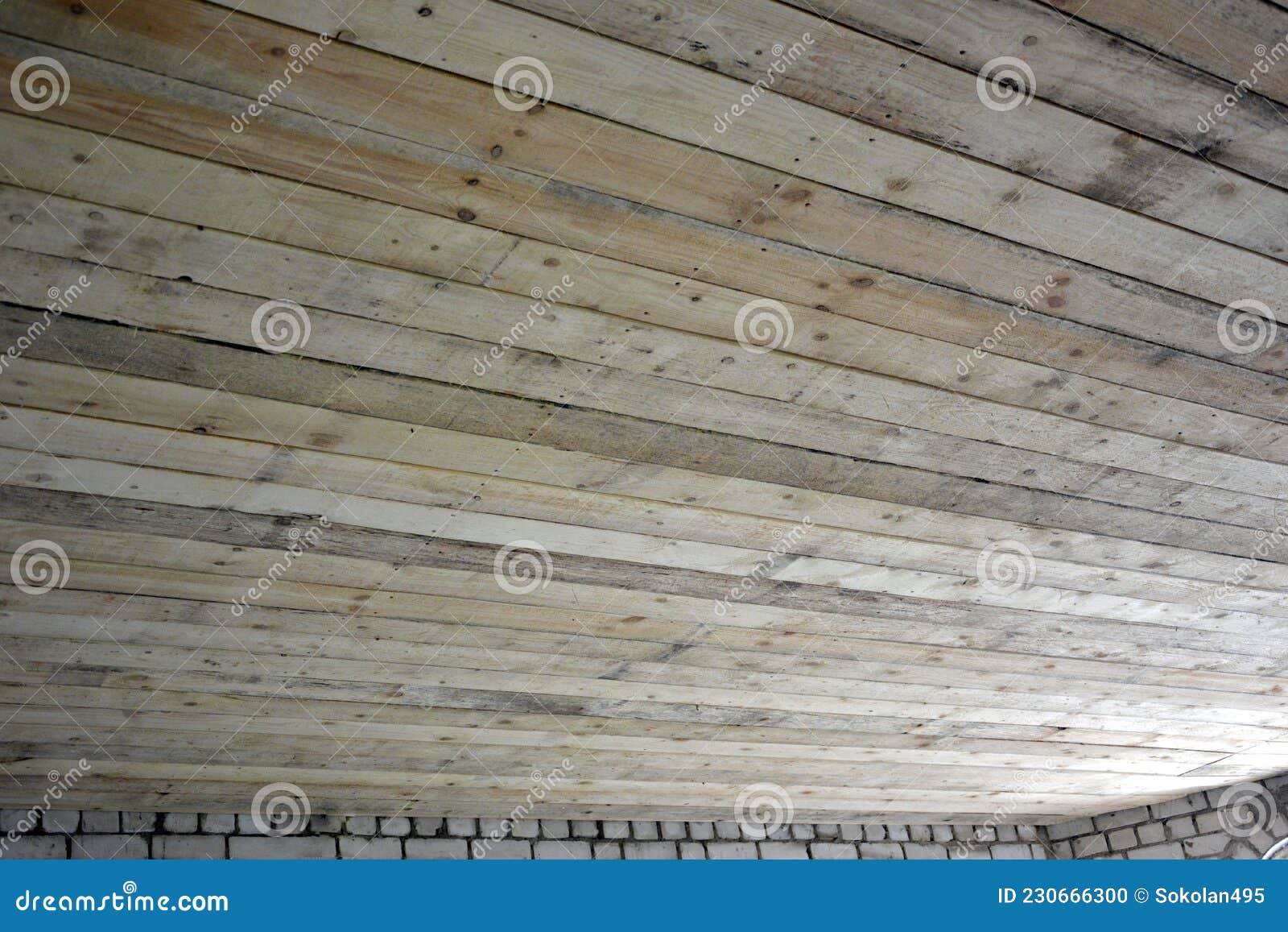 The Ceiling Is Lined With Boards. Construction Of A Residential ...