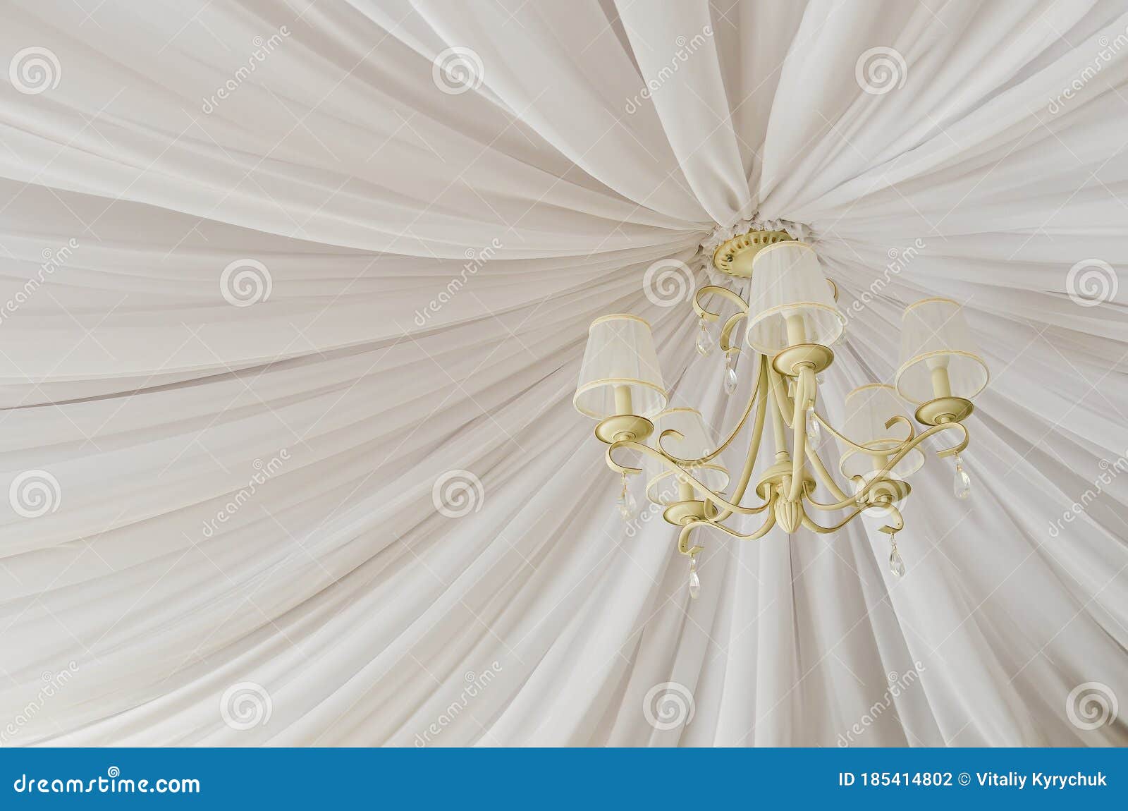 Ceiling Made of White Cloth. Stock Photo - Image of drapery, satin ...